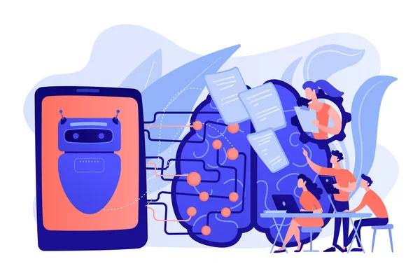 Chatbot passing the Turing test concept vector illustration. Stock ...