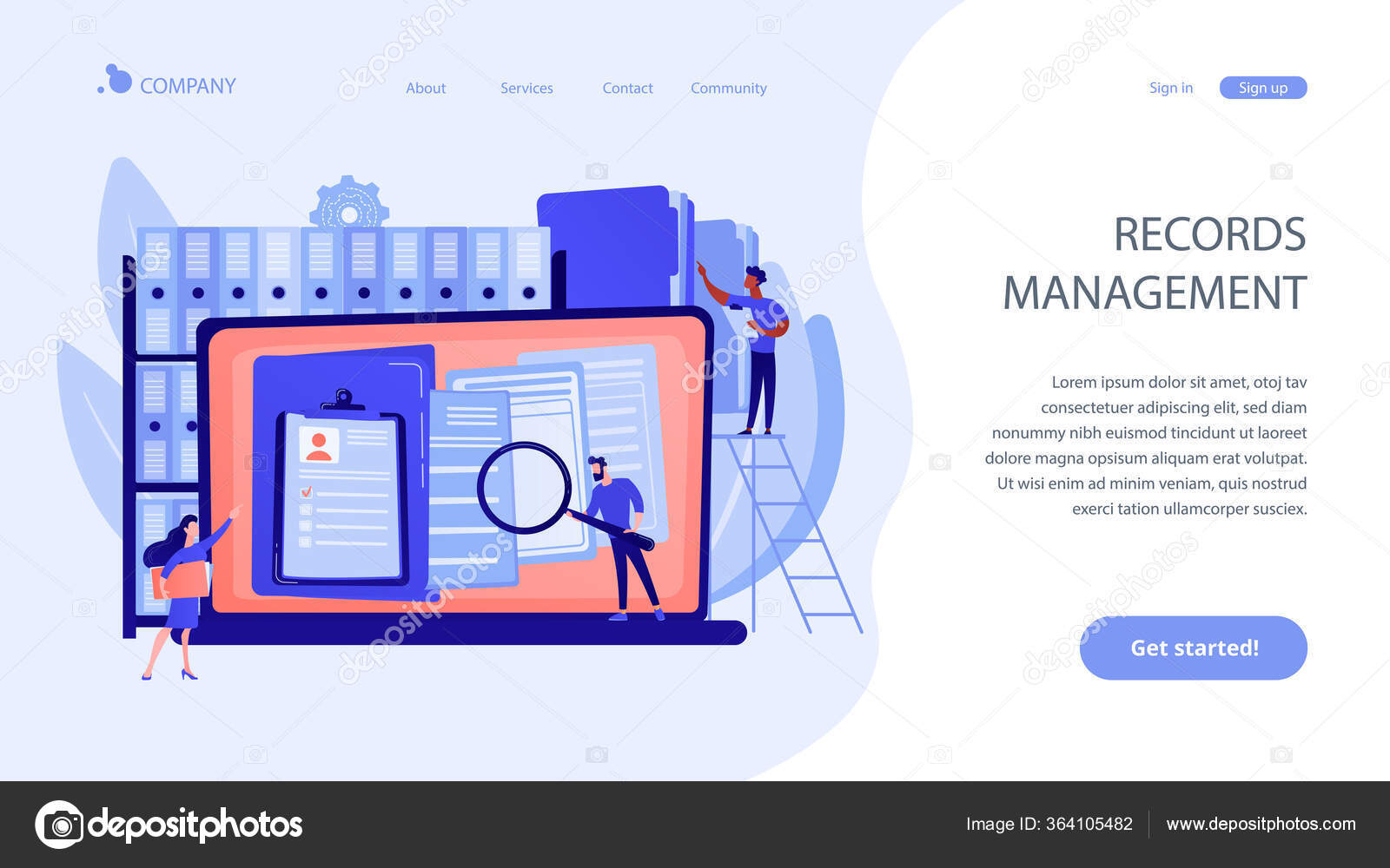 Records management concept landing page Stock Vector Image by ©VisualGeneration #364105482