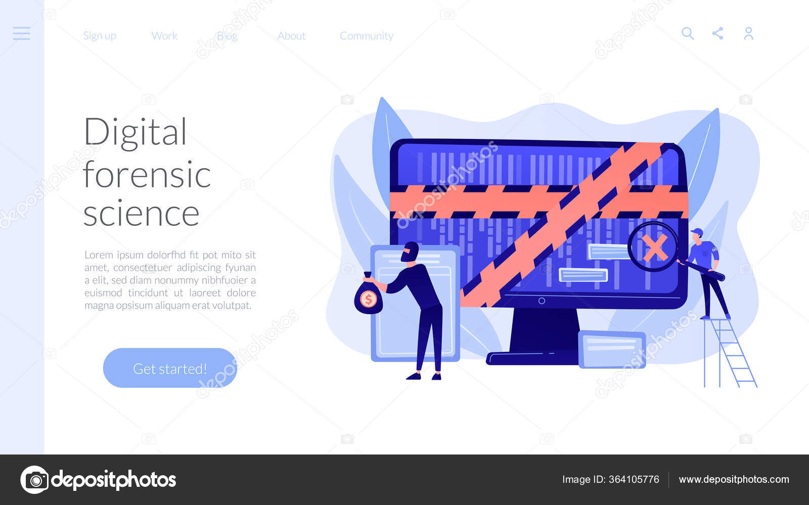 Computer forensics concept landing page Stock Vector by ...