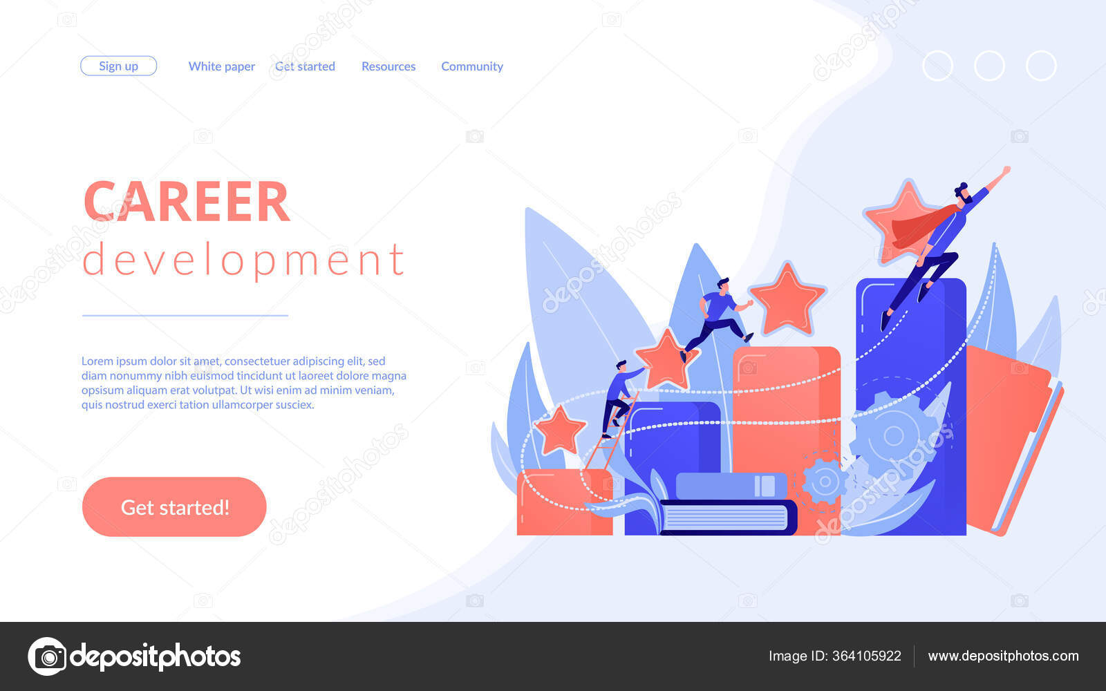 Career development concept landing page. Stock Vector by ...