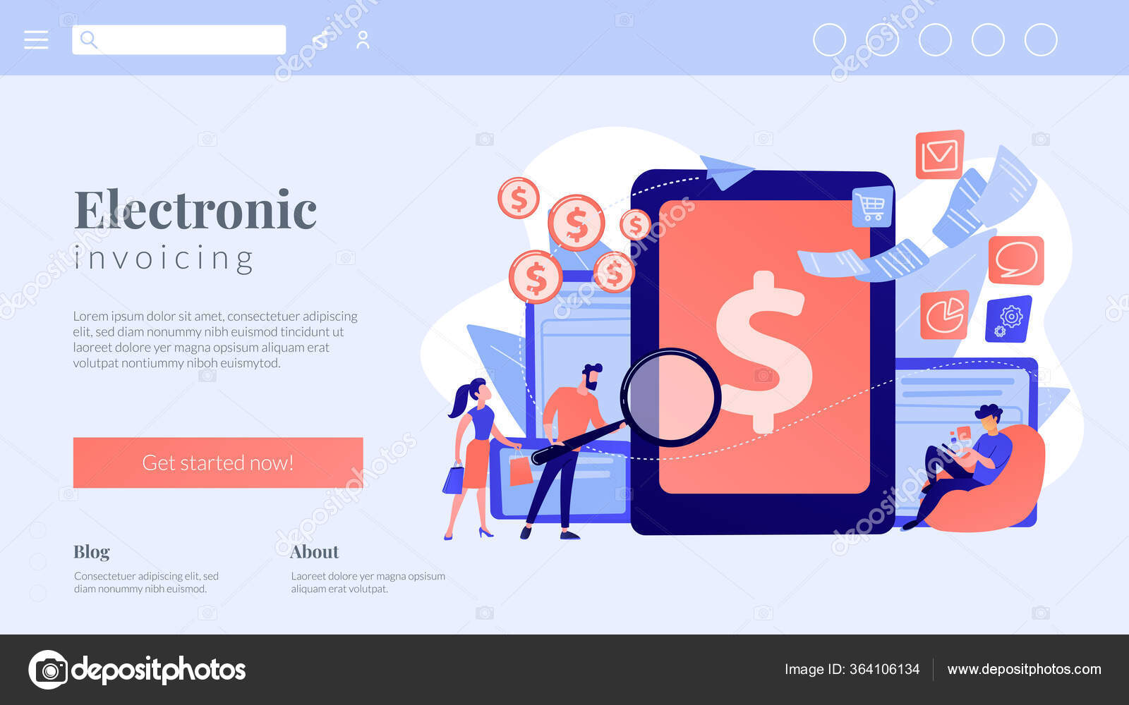 E-invoicing concept landing page. Stock Vector Image by ...