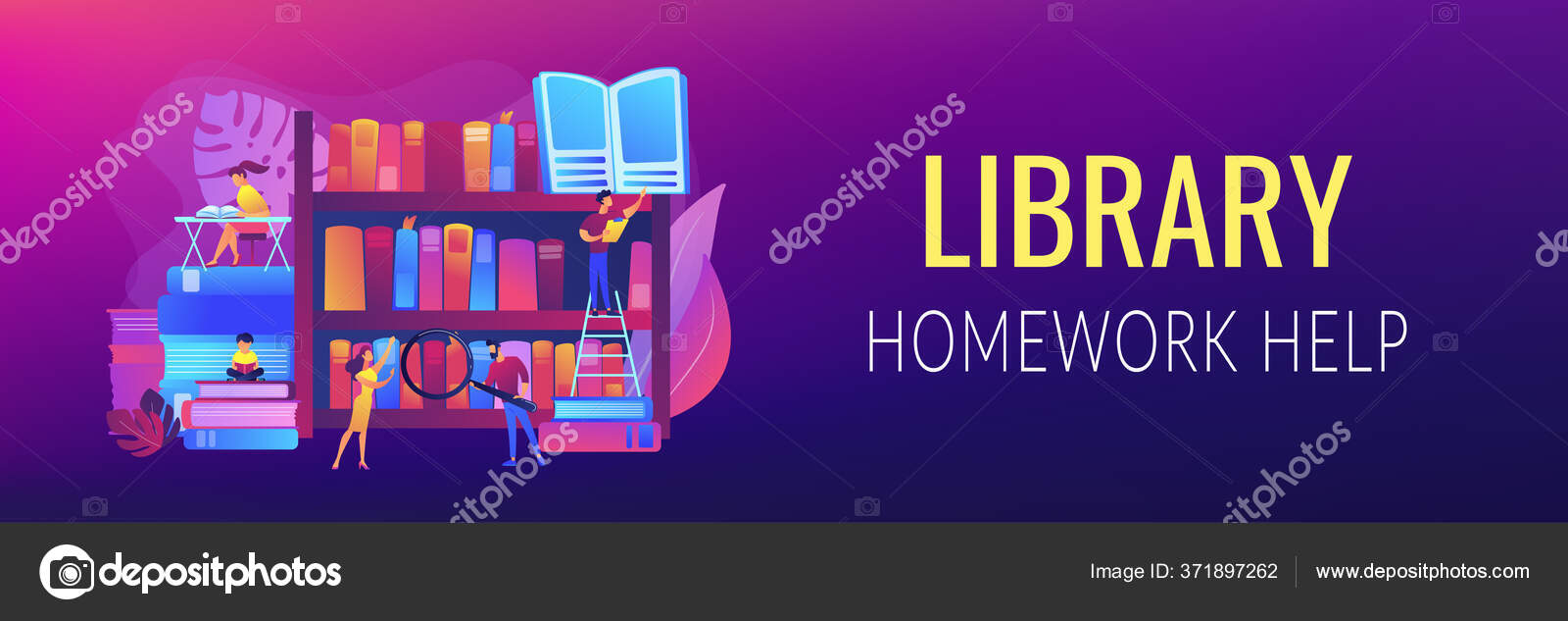 Public library concept banner header Stock Vector Image by ...