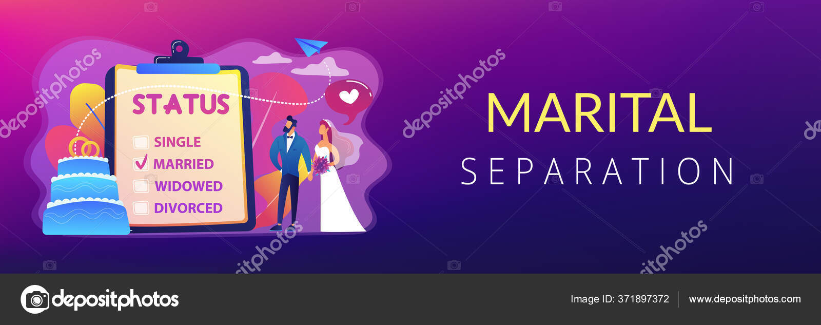 Relationship status concept banner header. Stock Vector by ...