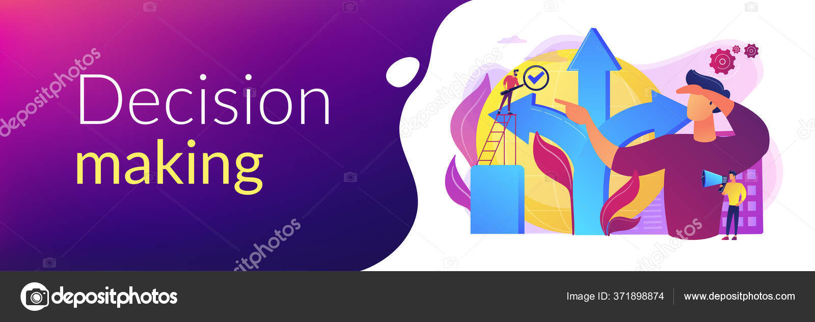 Decision making concept banner header. Stock Vector Image by ...