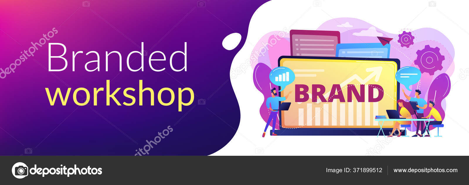 Tajuk banner konsep workshop bermerek Vektor Stok oleh ...