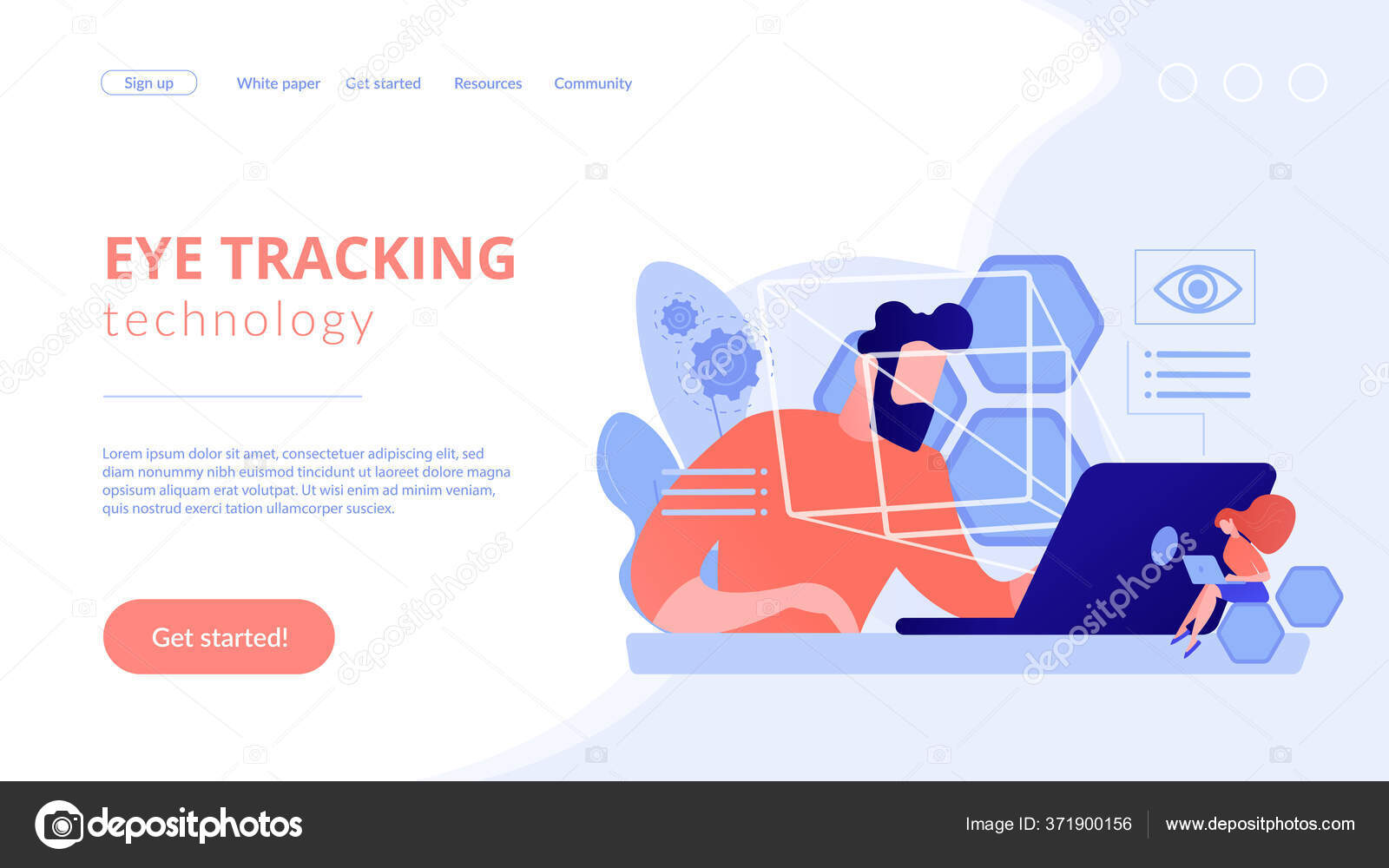 Eye tracking technology concept landing page. Stock Vector Image by ...