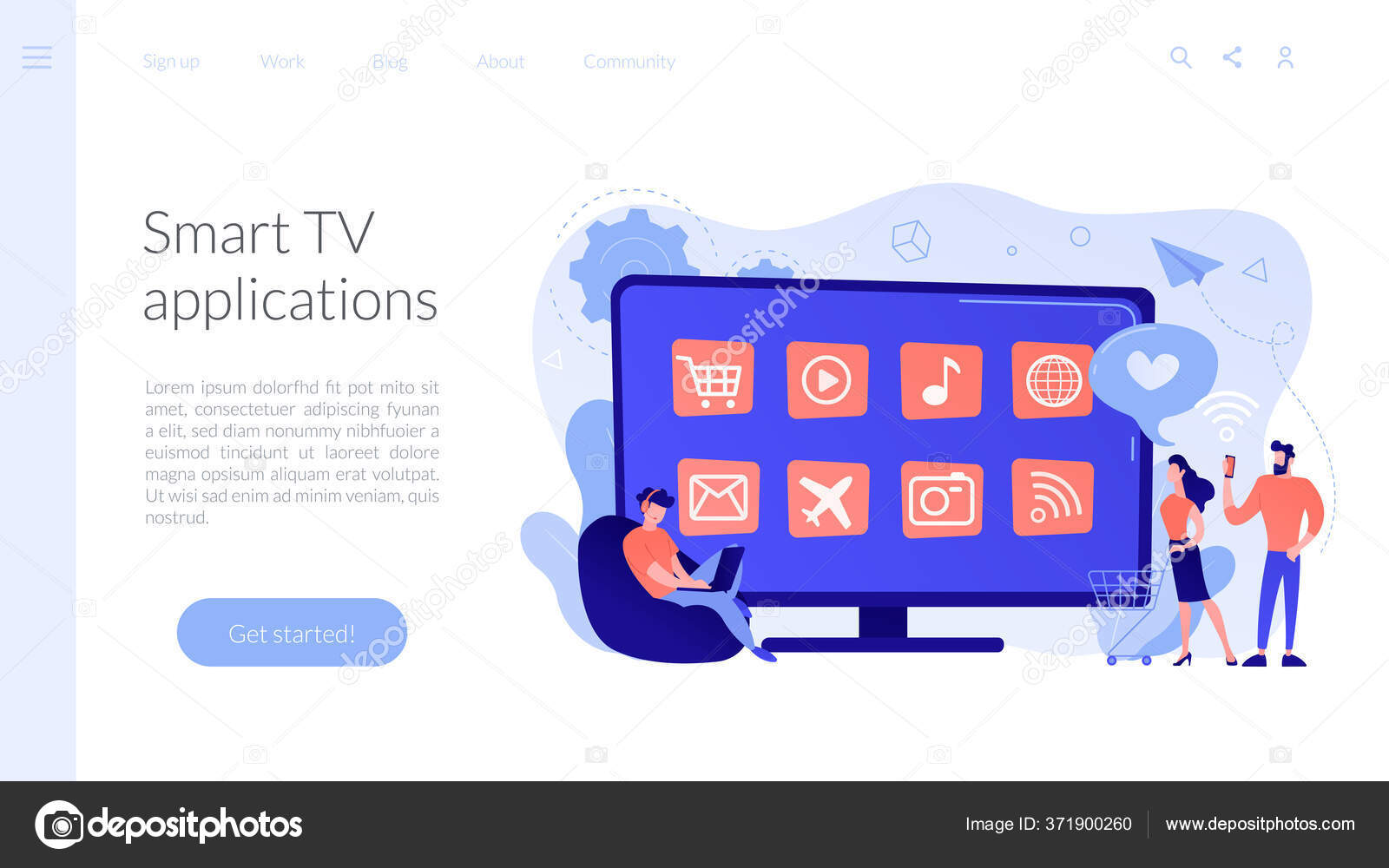 Smart TV applications concept landing page. Stock Vector Image by ...