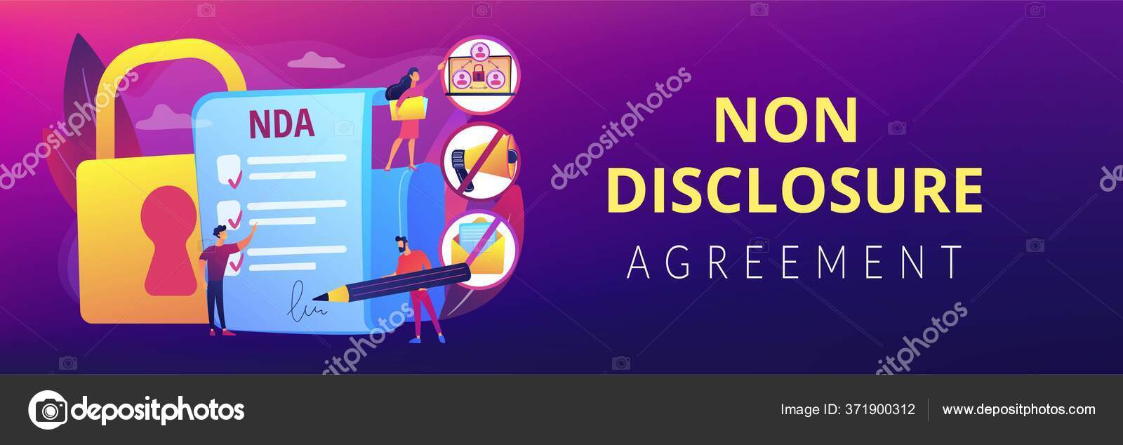 Nondisclosure agreement concept banner header Stock Vector Image by ...