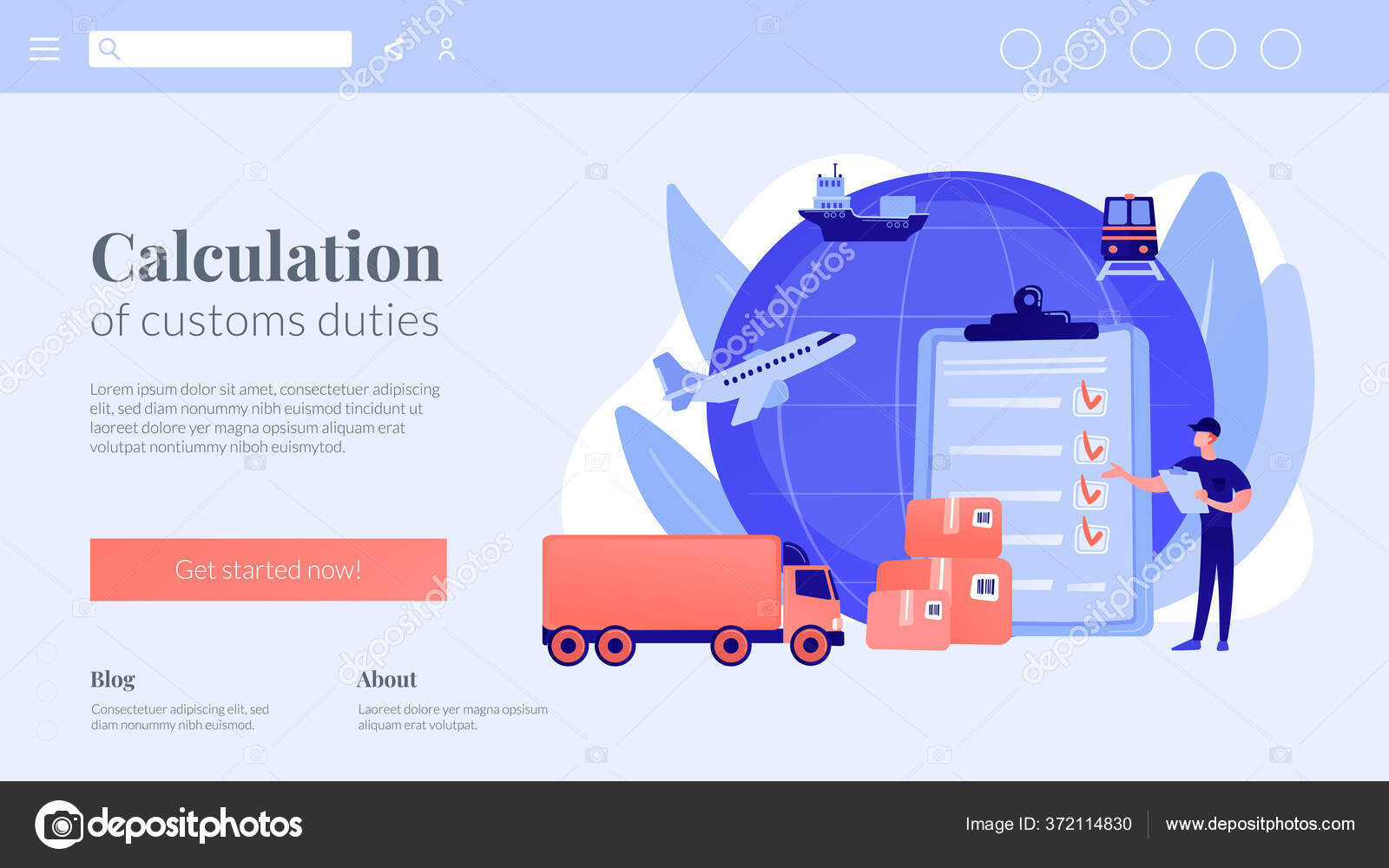 Customs clearance concept landing page Stock Vector Image by ...
