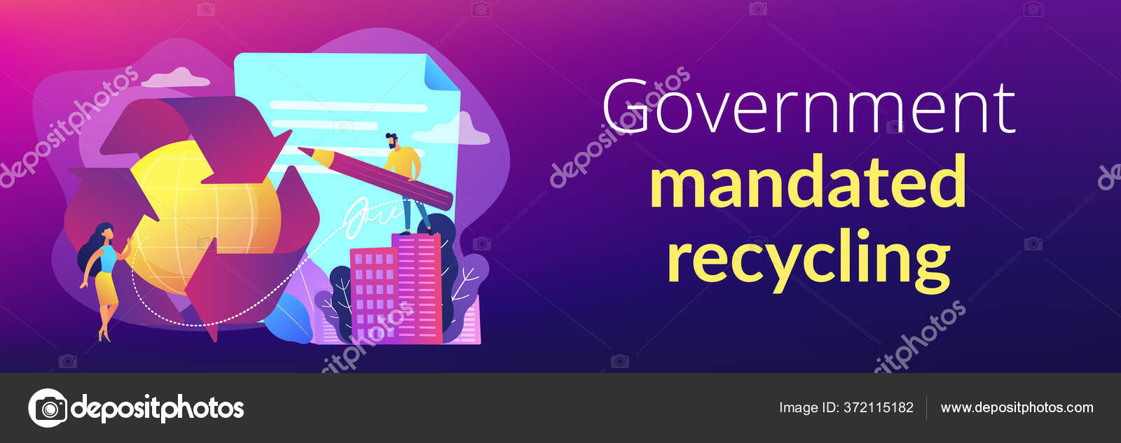 Government mandated recycling concept banner header. Stock Vector Image ...