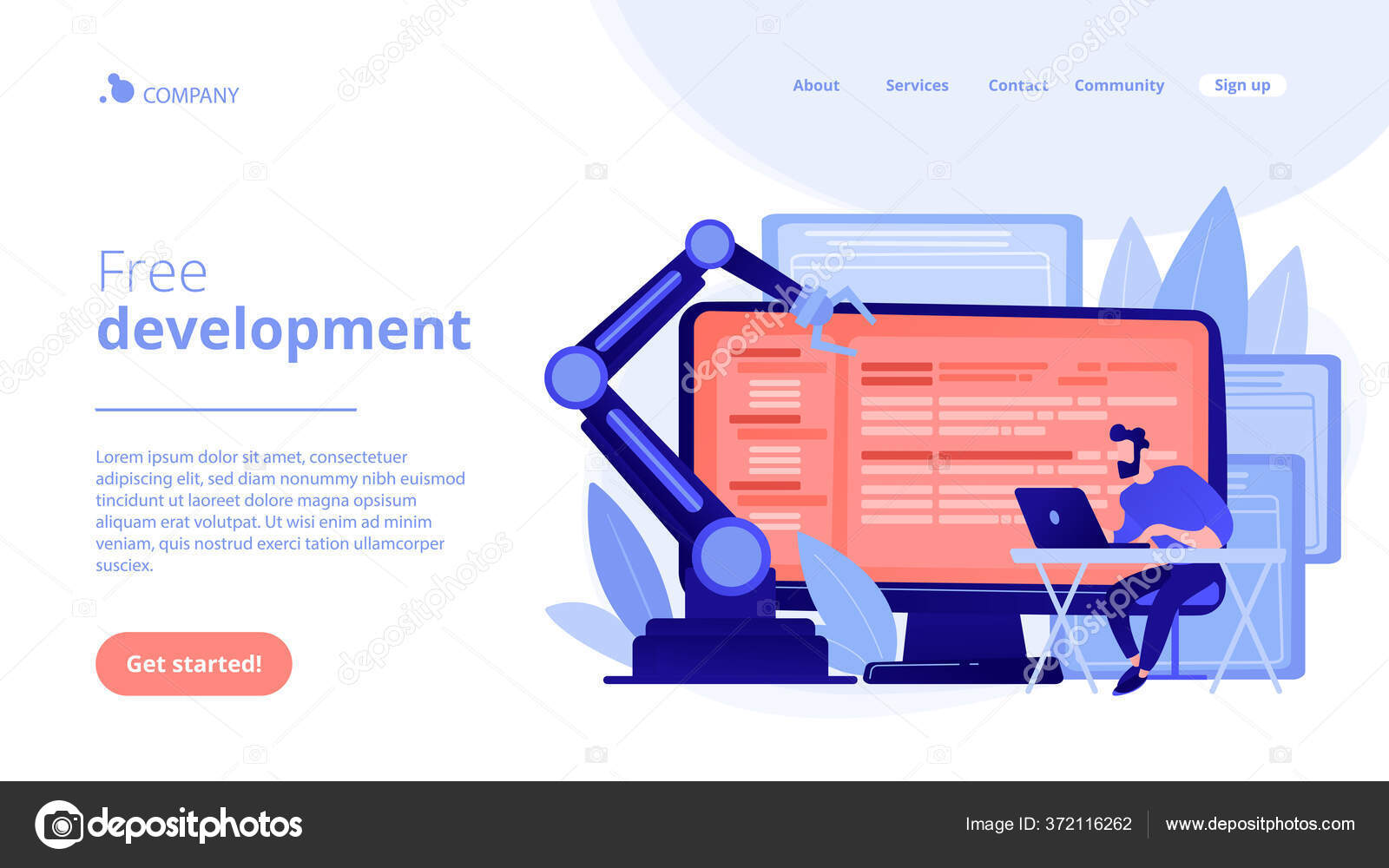 Open automation architecture concept landing page. Stock Vector Image ...