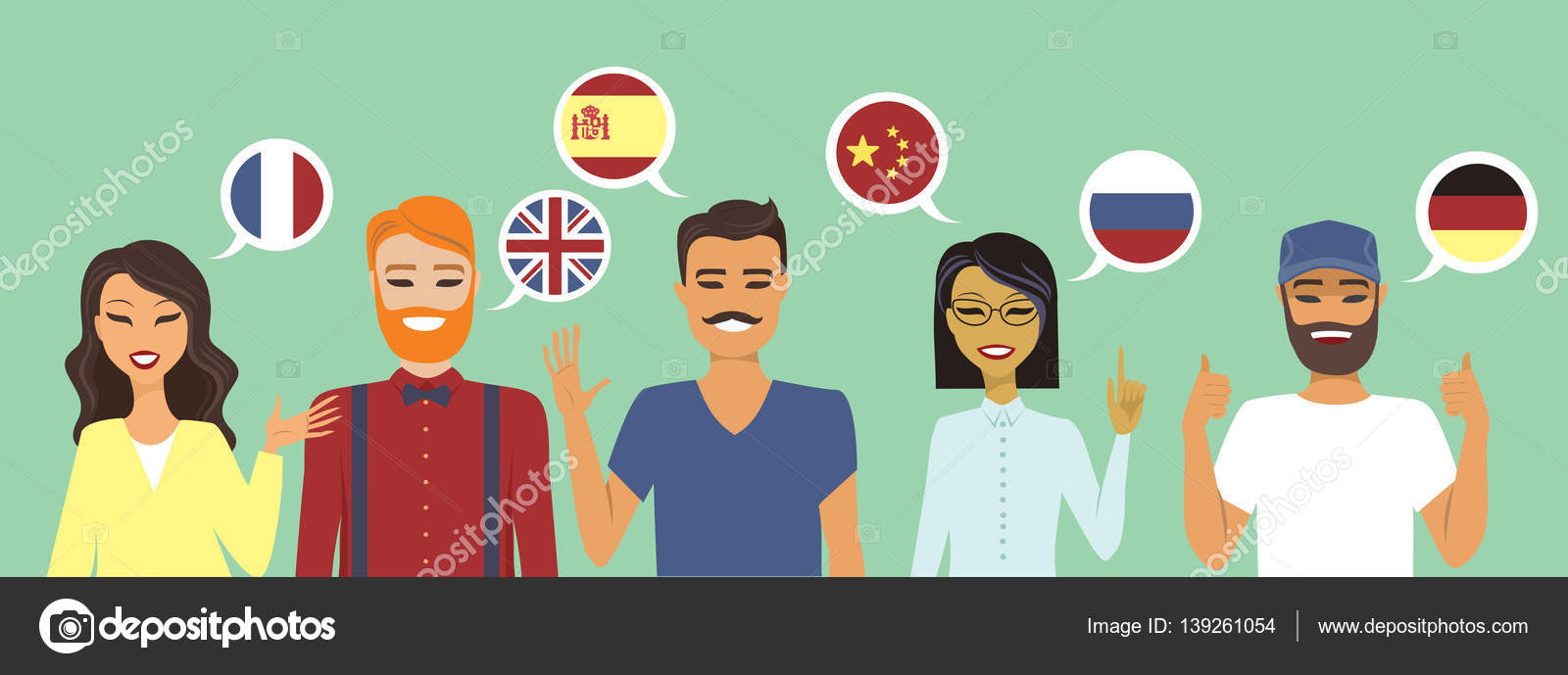 People speaking different languages Stock Vector by ©zubada 139261054