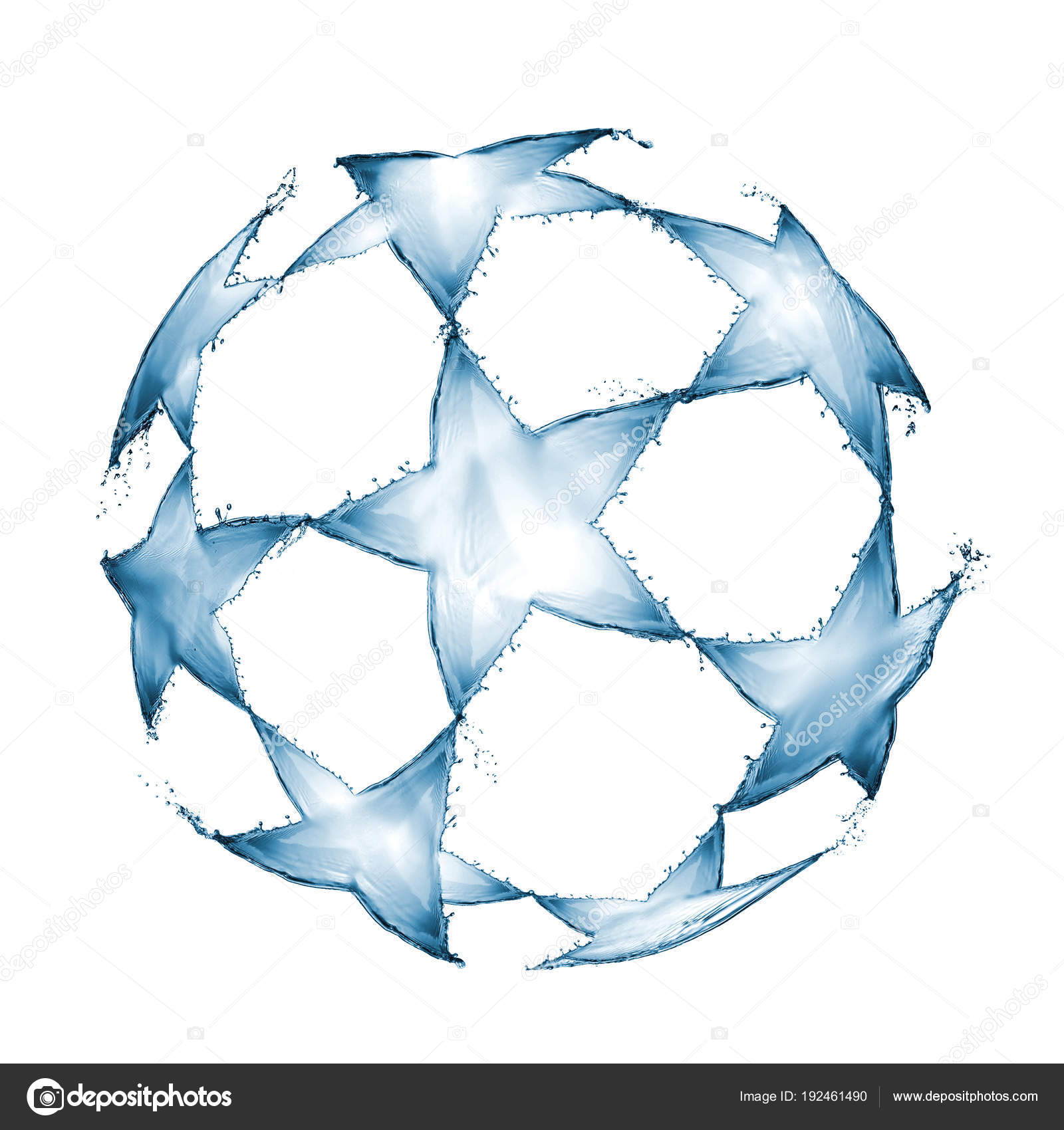 Football Ball Made Water Splashes Isolated White Background Stock Photo ...