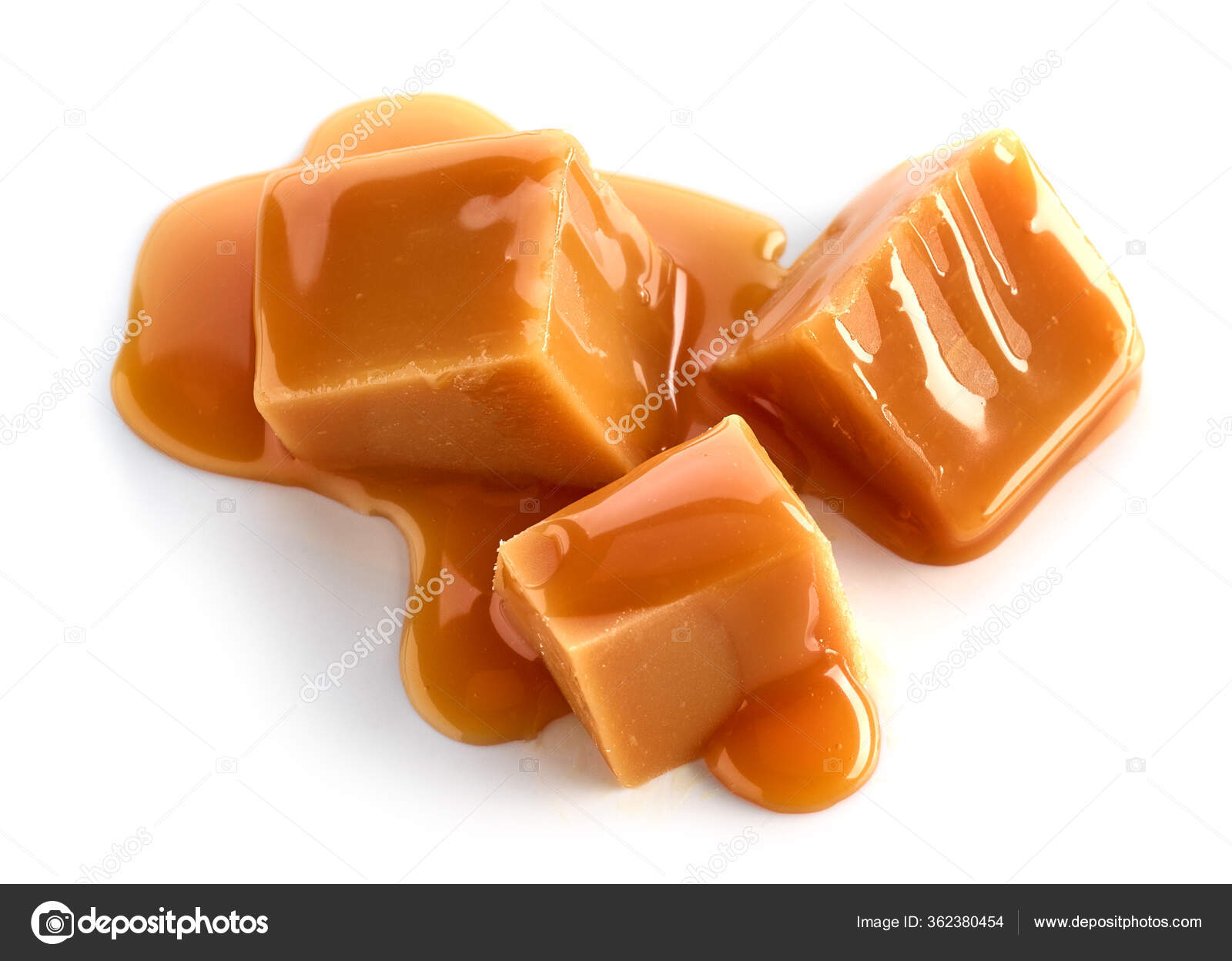 Caramel Pieces Isolated White Background — Stock Photo © zmaris #362380454