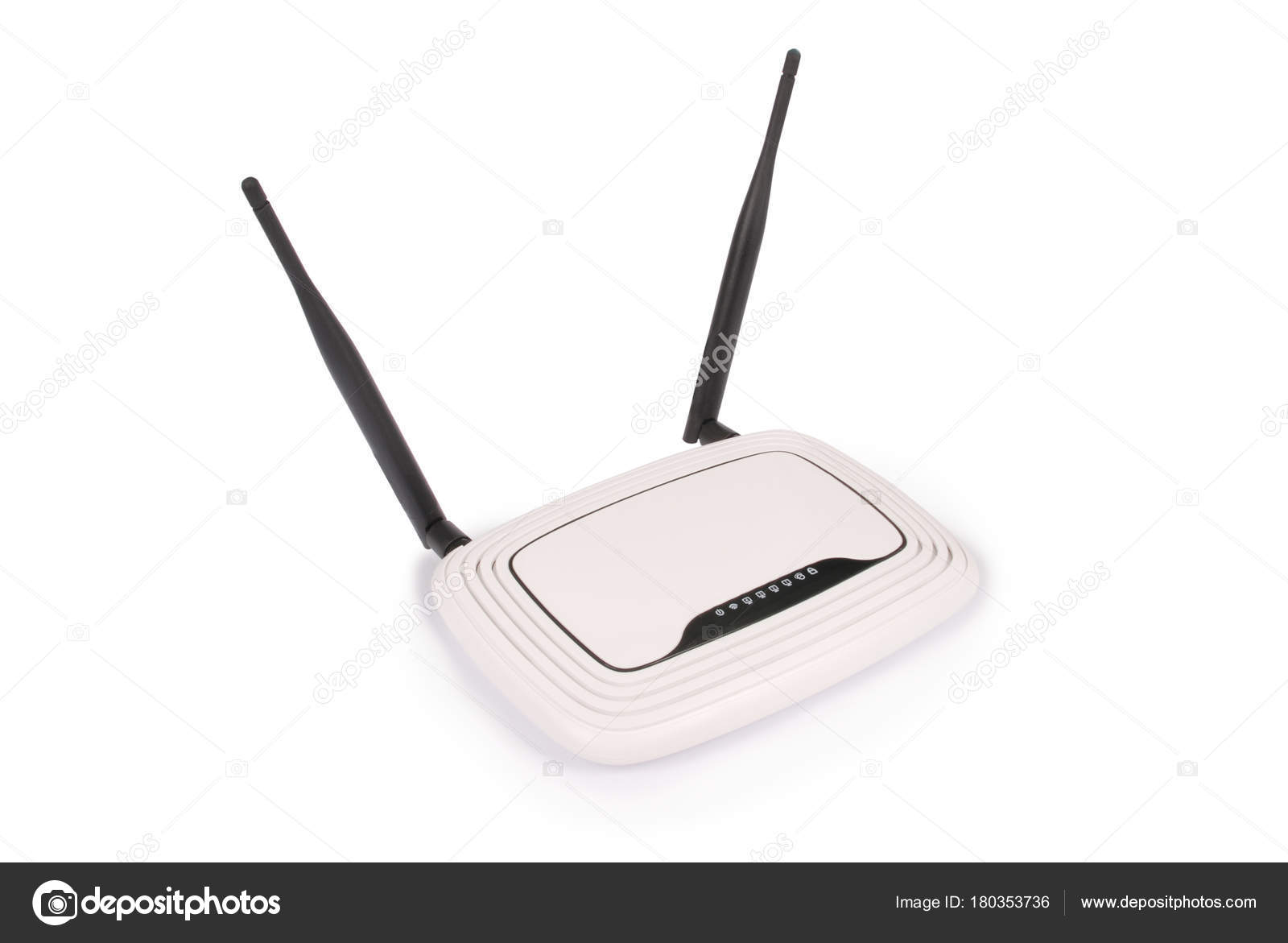 White WI-FI router with two antennas (clipping path) — Stock Photo ...
