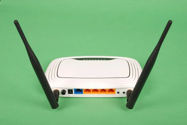 White WI-FI router with two antennas - Stock Image - Everypixel