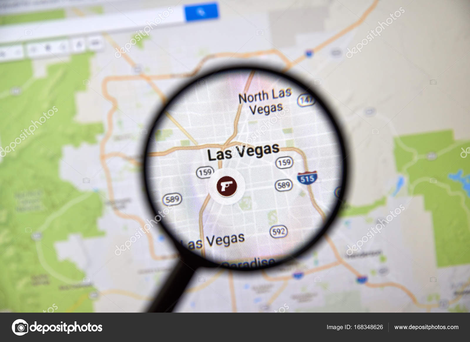 Las Vegas on Google Map – Stock Editorial Photo © dennizn #168348626