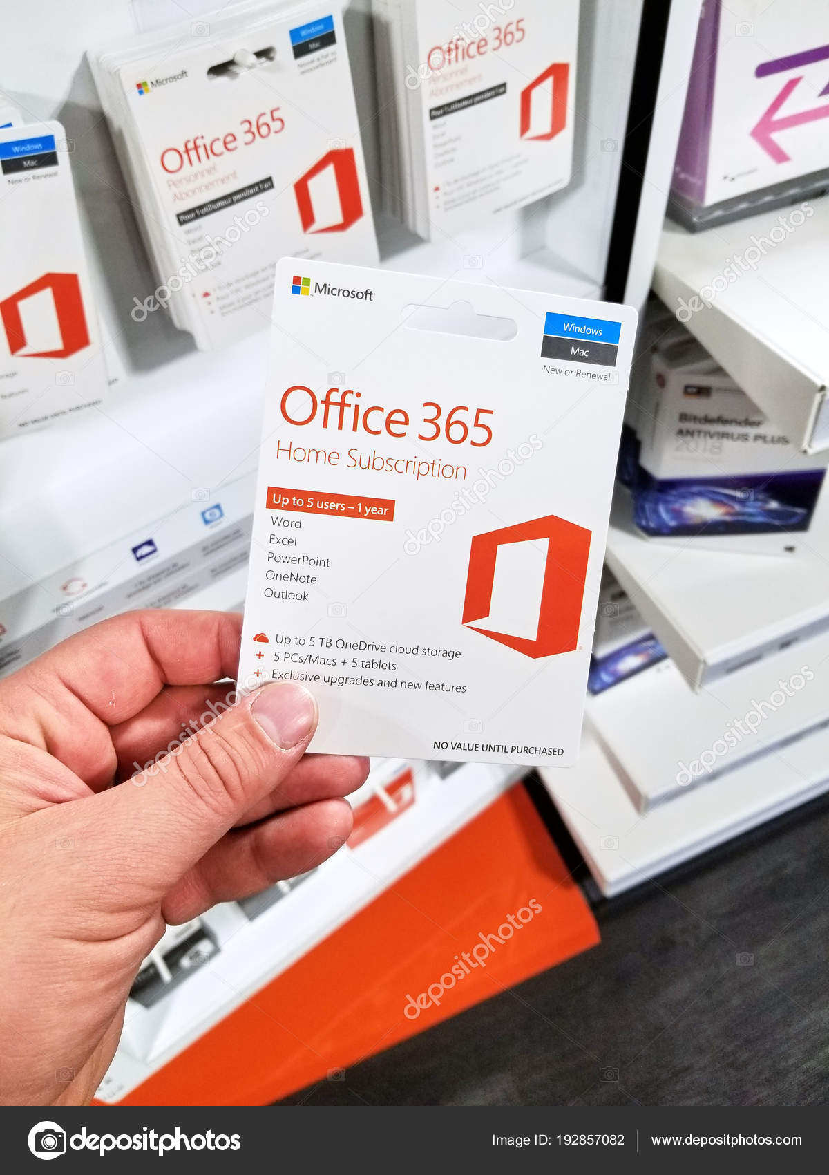 Montreal Canada March 2018 Microsoft Office 365 Subscribtion Card Hand ...