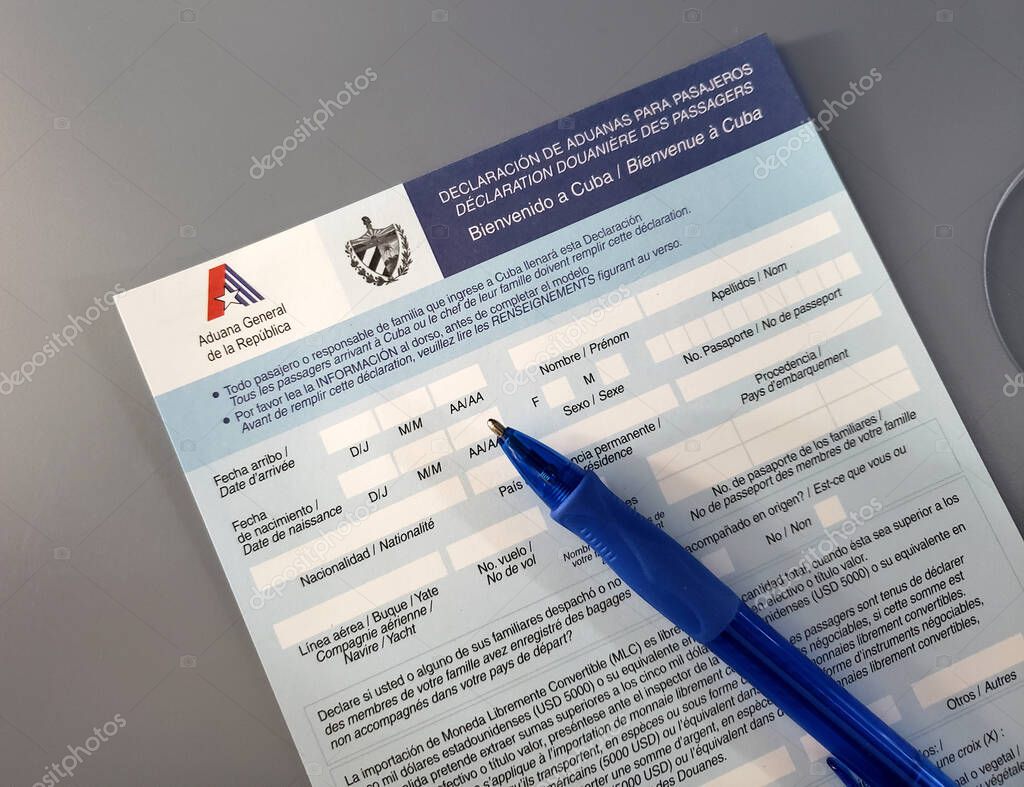 Formulario de declaración de visa Cuba. Este formulario debe ser ...