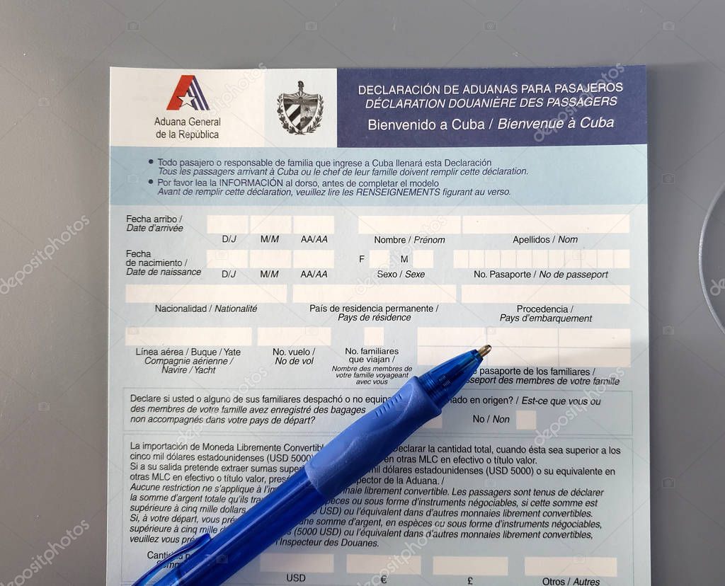 Formulario de declaración de visa Cuba. Este formulario debe ser ...