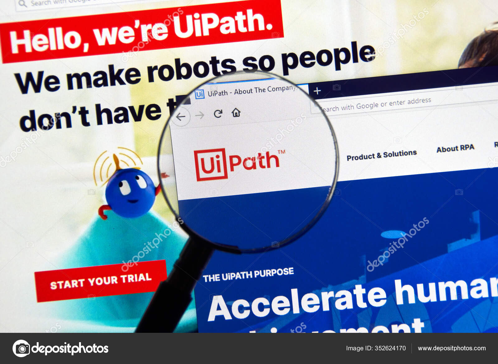 Montreal Canada March 2020 Uipath Official Website Logo Magnifying ...
