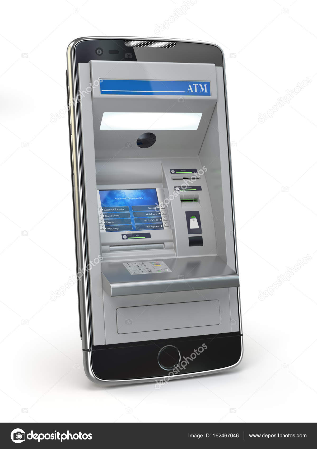 Mobile online banking and payment concept. Smart phone as ATM i Stock ...