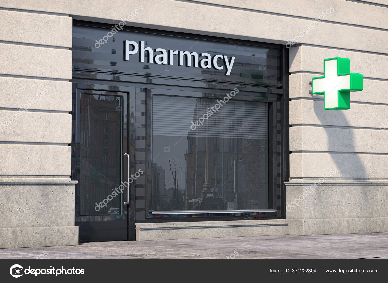 Pharmacy Store Drugstore Exterior Design Illustration — Stock Photo ...