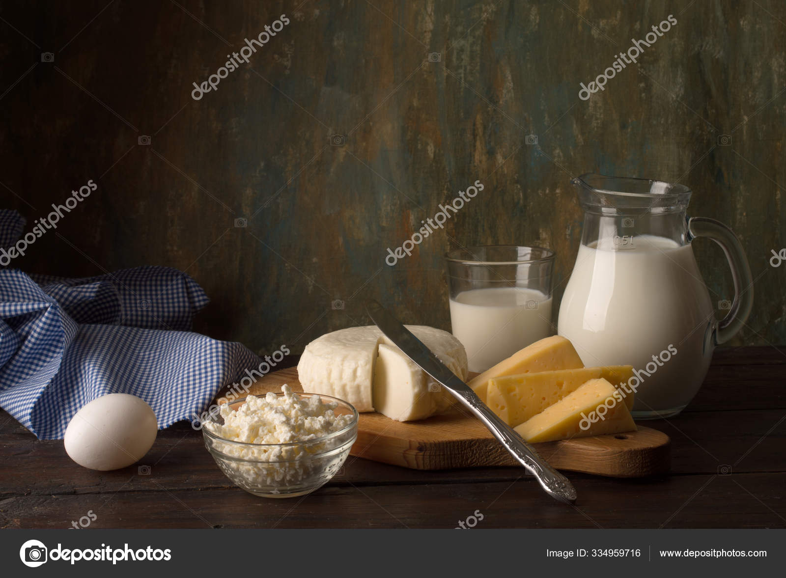 Dairy products on kitchen table Stock Photo by ©aboikis 334959716