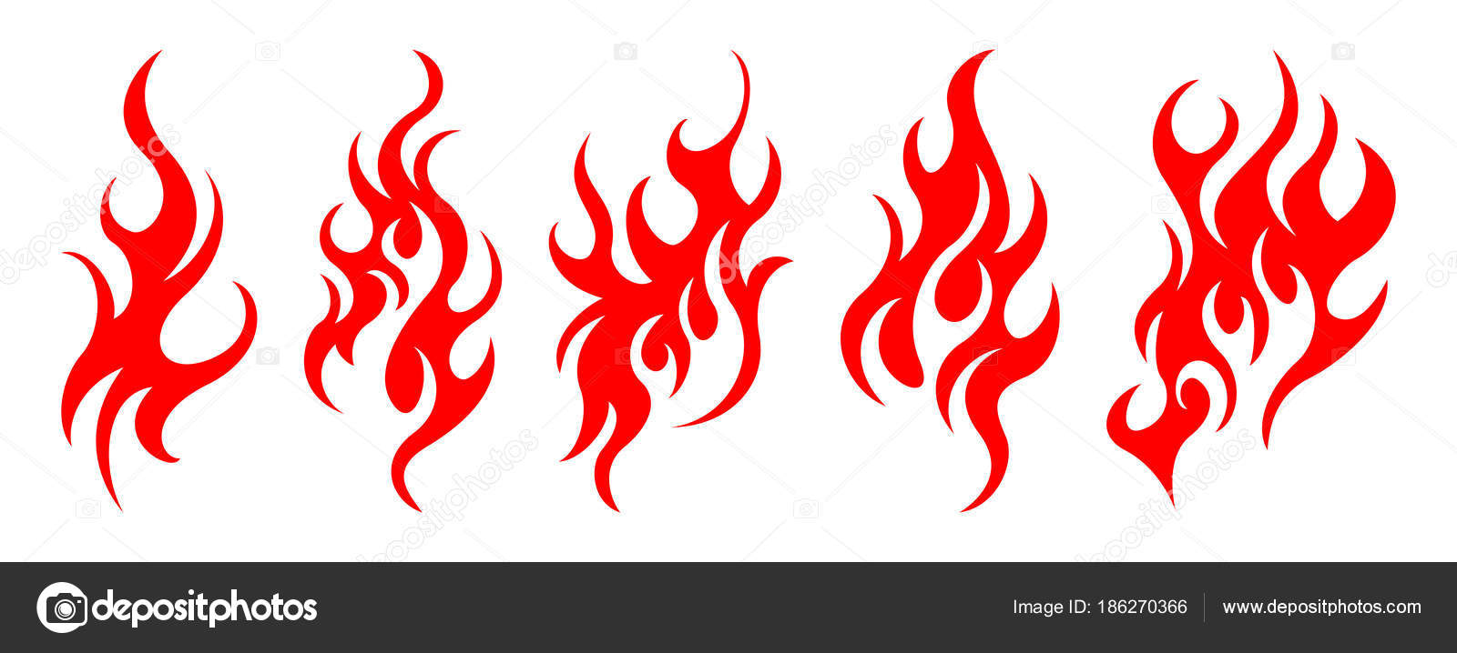 Set of vector fire design elements Stock Vector by ©Zybr78 #186270366