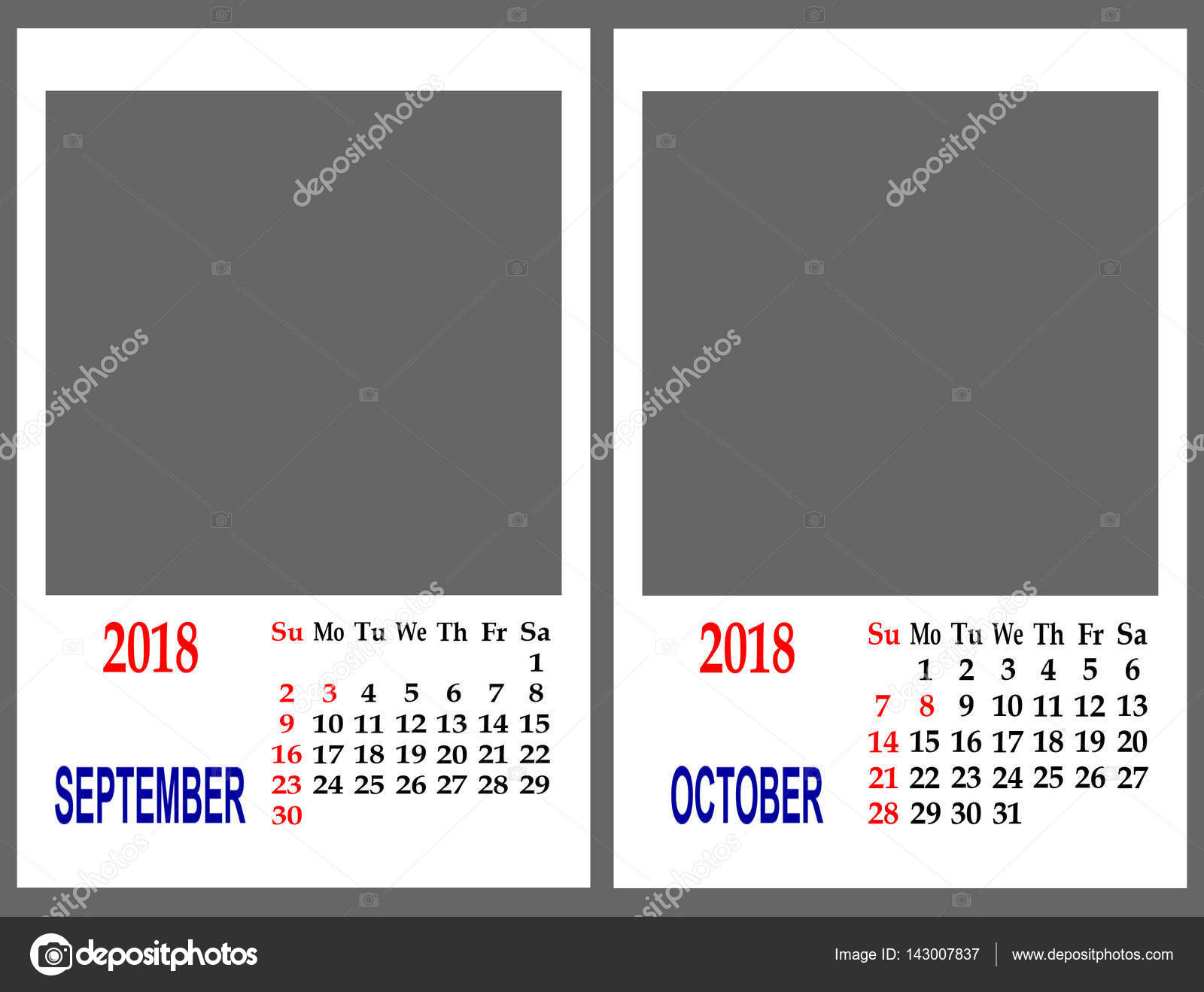 Layout calendar. September and October. — Stock Editorial Photo ...