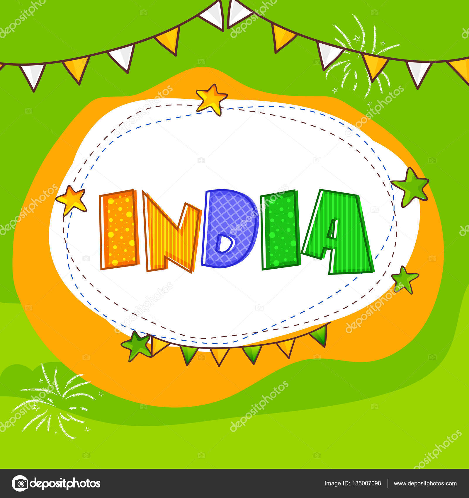 Tricolor Text For Republic Day celebration. Stock Vector by ...