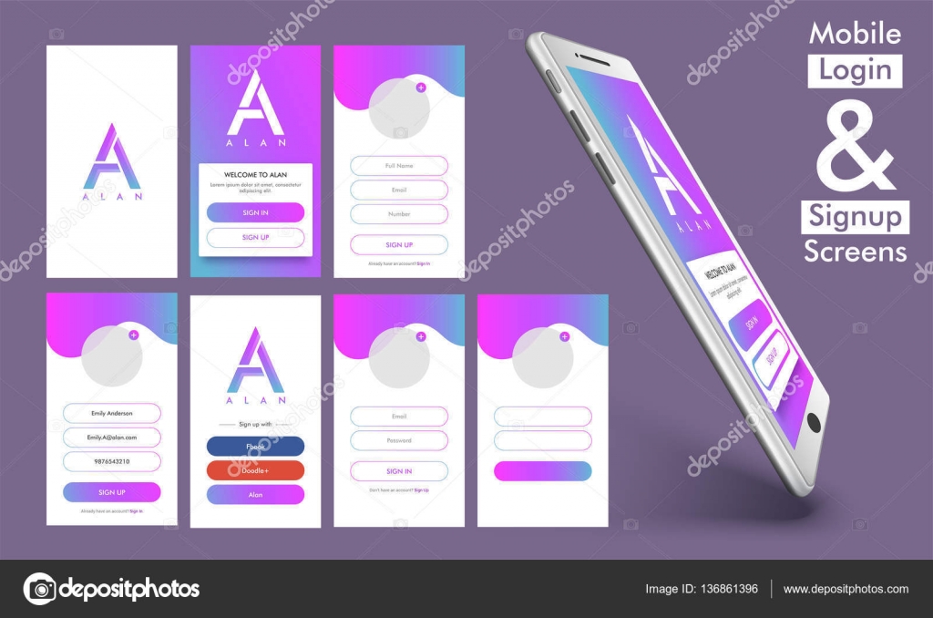 Mobile Sign In and Login UI, UX design. Stock Vector by ©alliesinteract ...