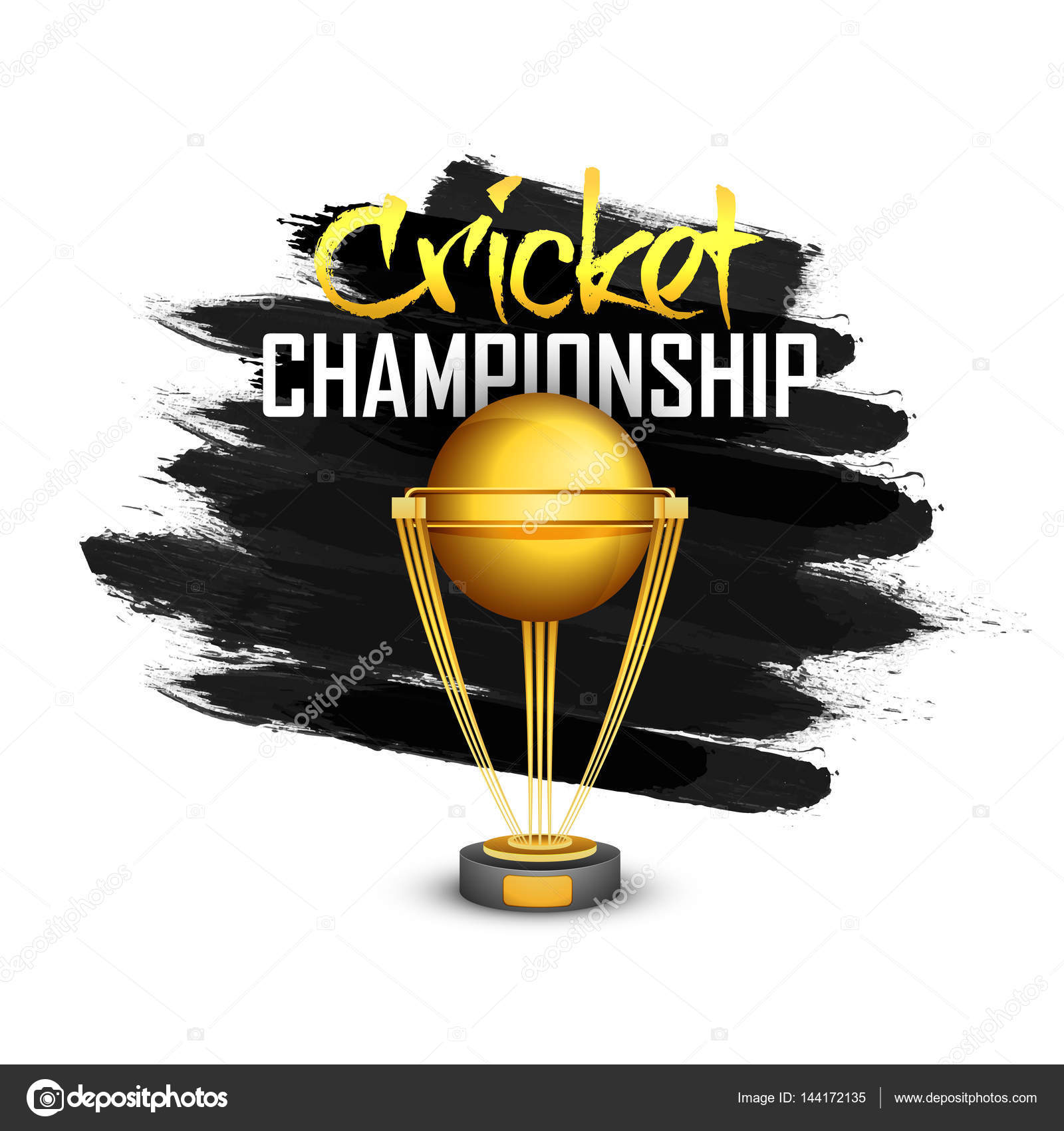 Golden Trophy for Cricket Championship concept. Stock Vector by ...