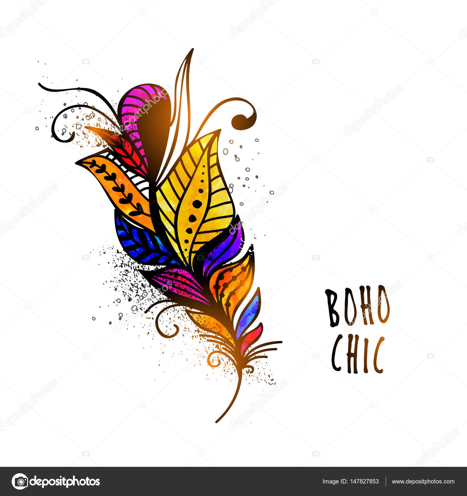 Boho Feather Art