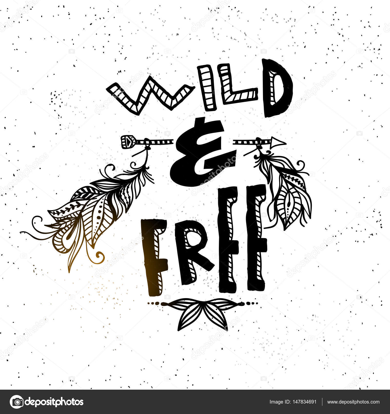 Boho style Inspirational quote with ethnic elements. Stock Vector Image ...