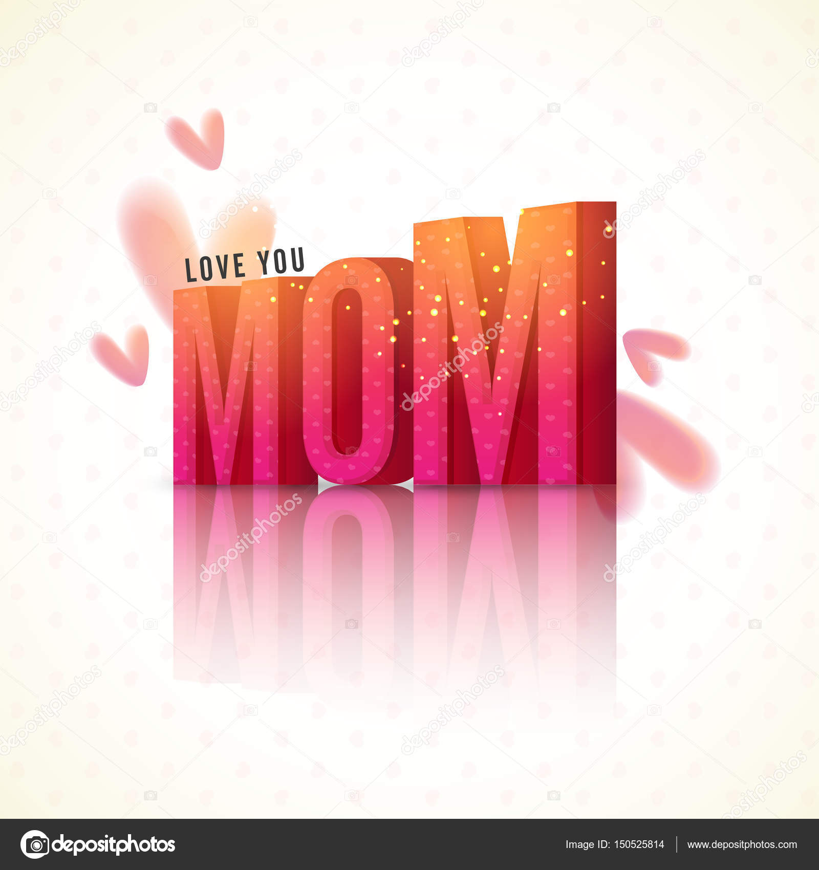 3D Text Mom for Mother's Day celebration. Stock Vector by ...