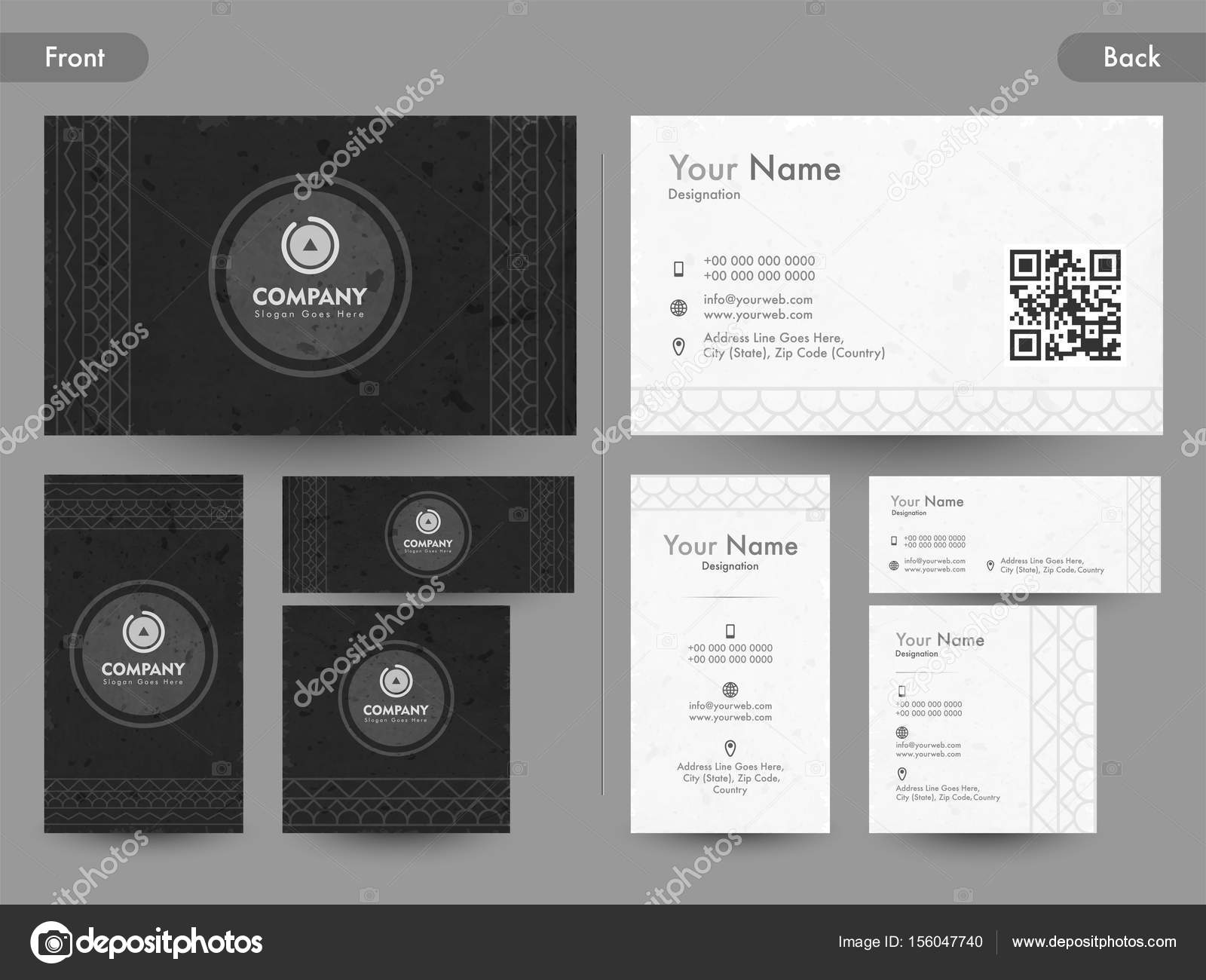 Front and back page view of Business Card. Stock Vector Image by ...