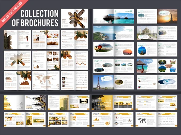 Set of 3 multiple pages brochures with cover page design. Stock Vector ...