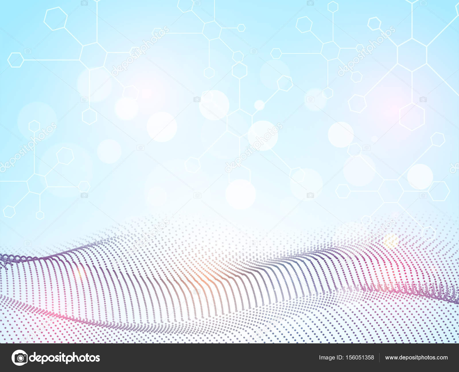 Medical background with molecules and waves. Stock Vector Image by ...