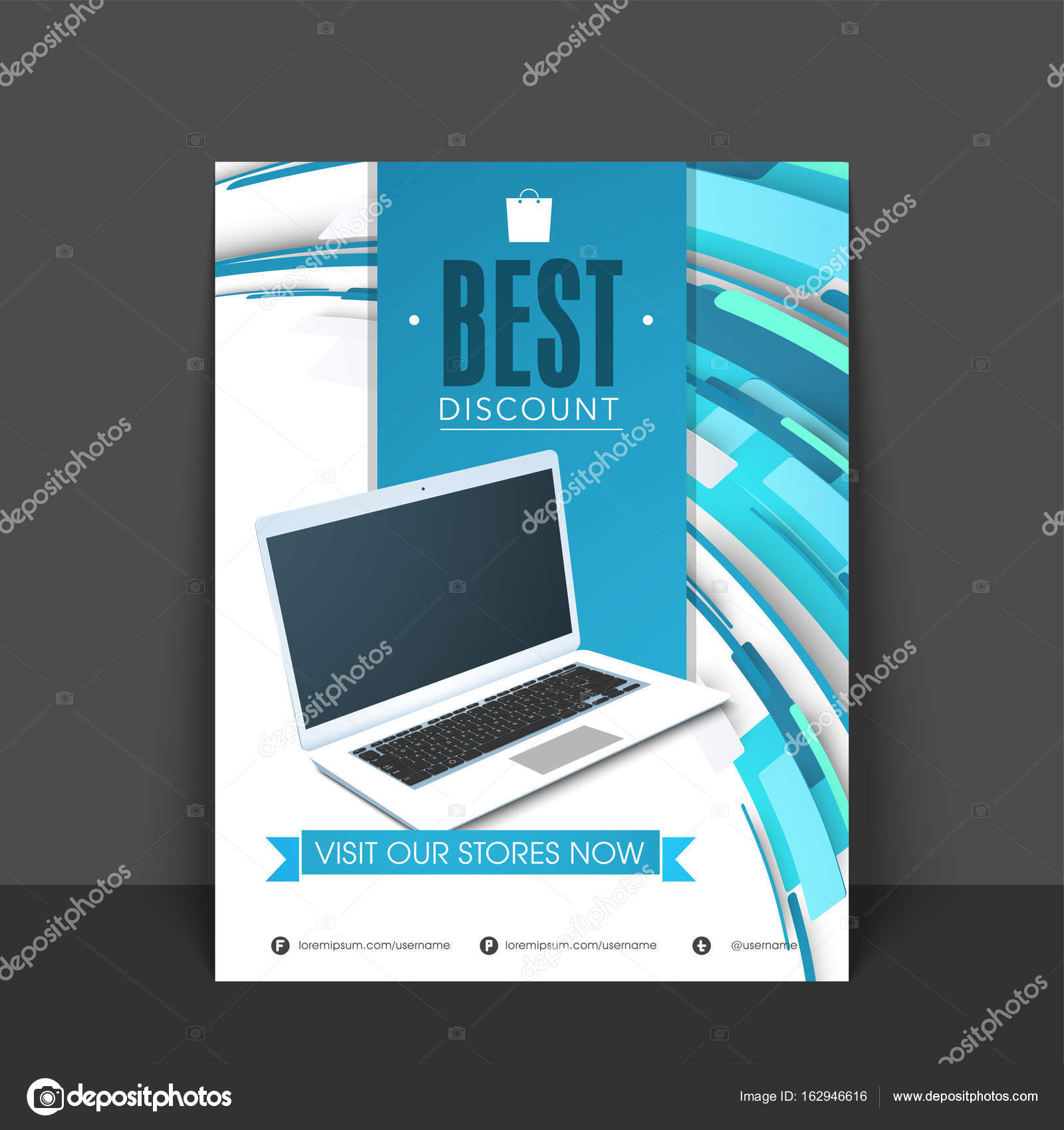 Abstract Flyer design with open laptop. Stock Vector by ©alliesinteract ...
