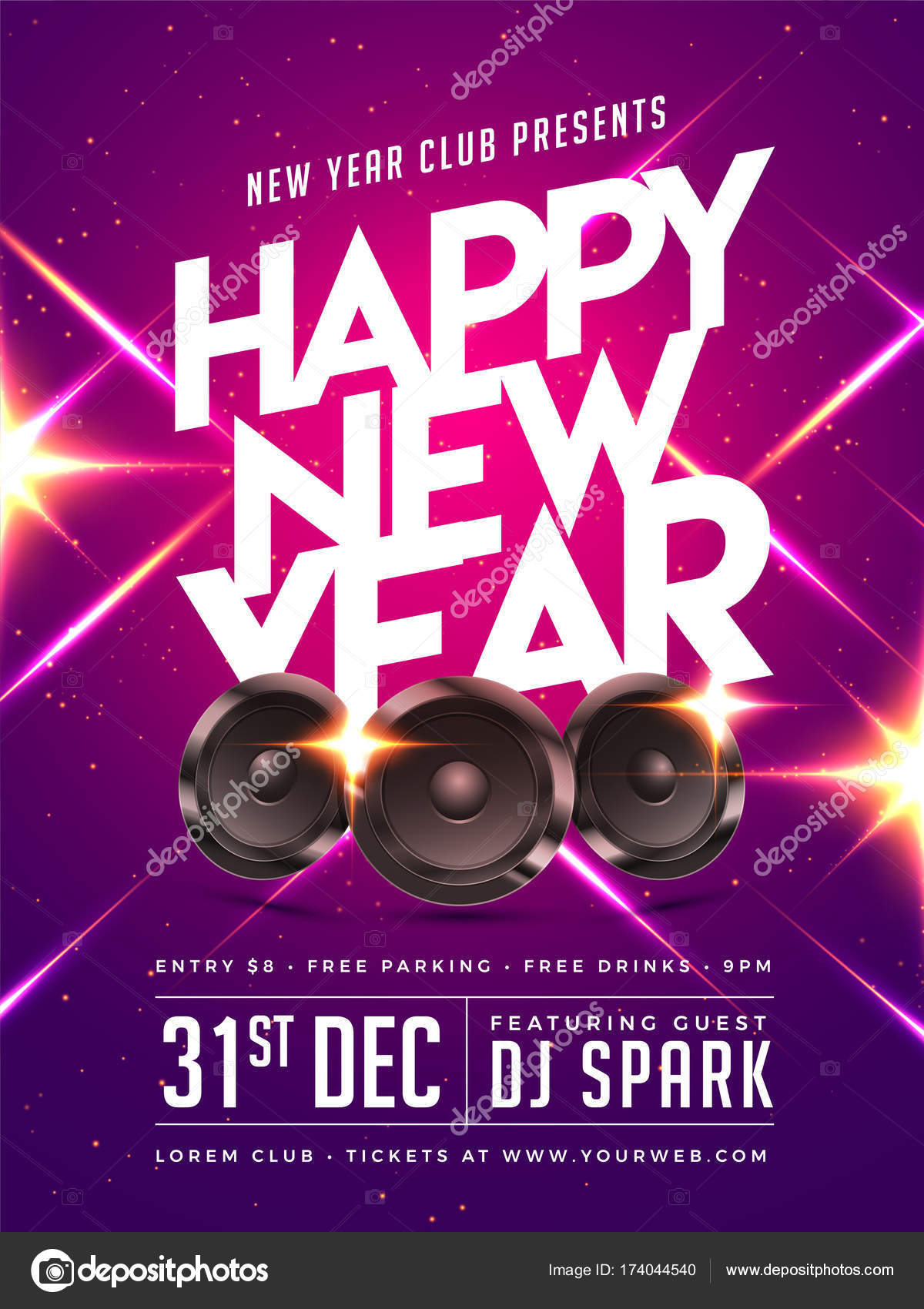 Happy New Year Party Poster, Banner or Flyer Design. Stock Vector Image ... Happy New Year Party Poster, Banner or Flyer Design. Stock Vector Image ...