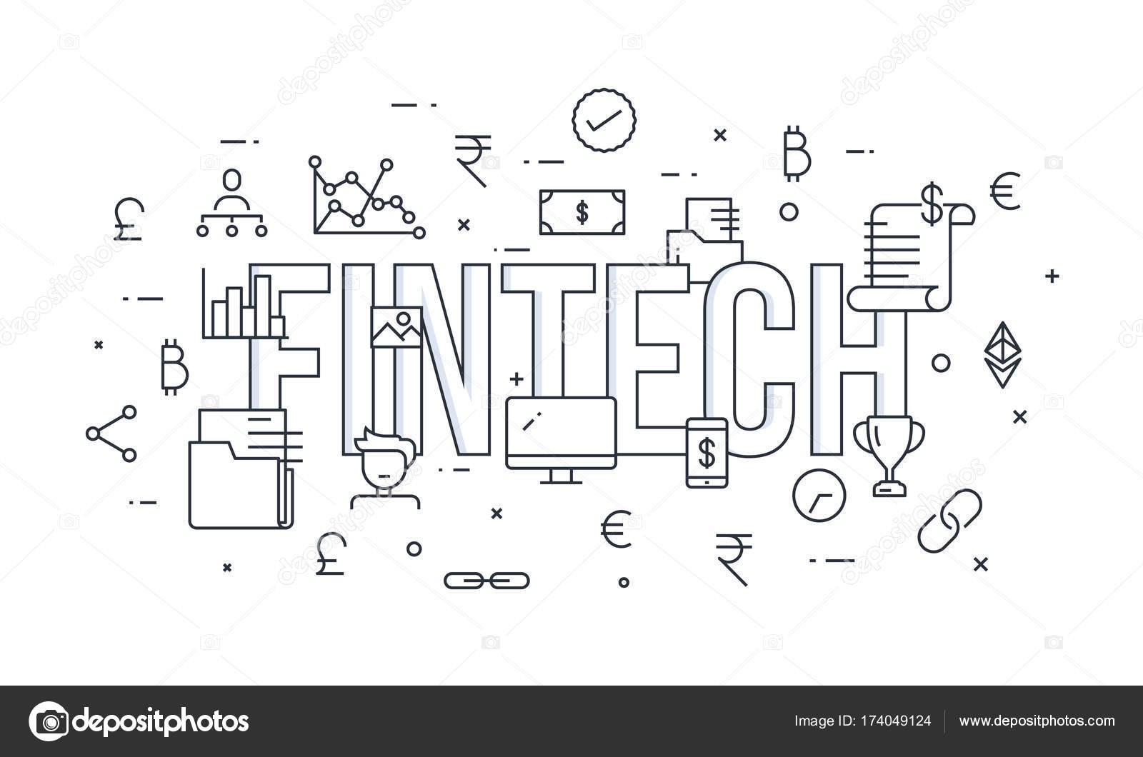 Fin-tech (financial technology) mechanism background. Stock Vector ...