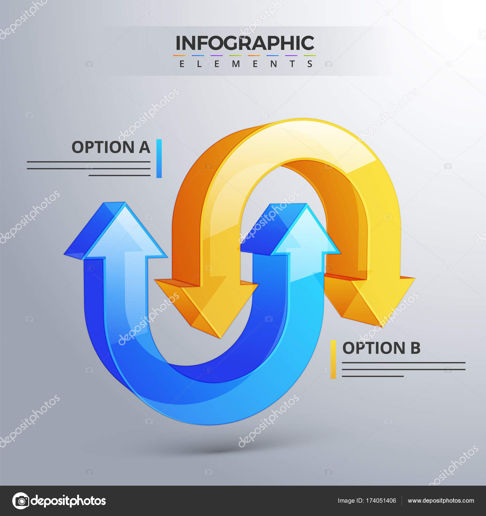 3D infographic element, or graph with two (2) steps . Stock Vector ...
