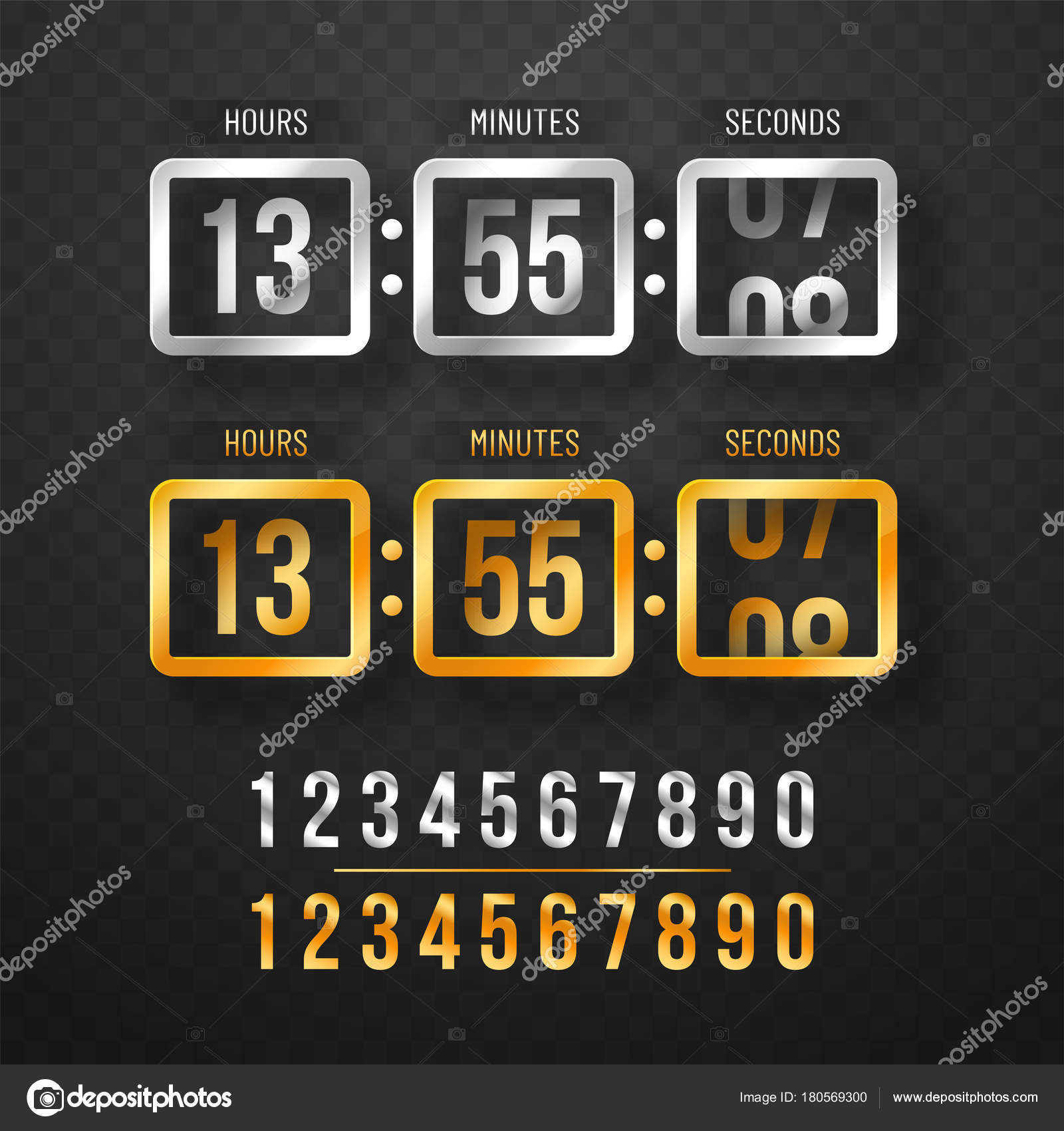 Countdown website, digital clock timer in golden and metallic co Stock ...