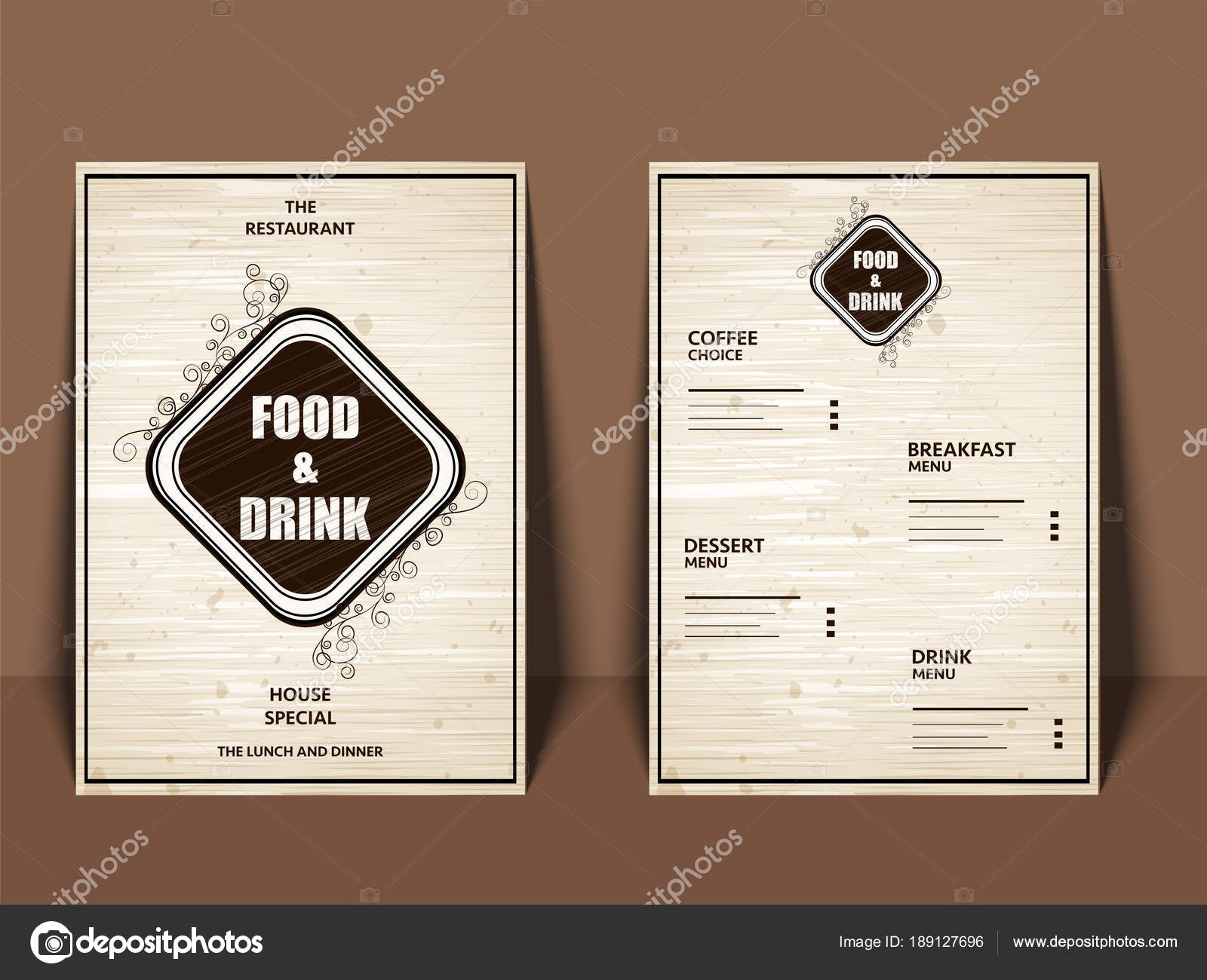 Restaurant Menu Card design with front and back page view. Stock Vector ...