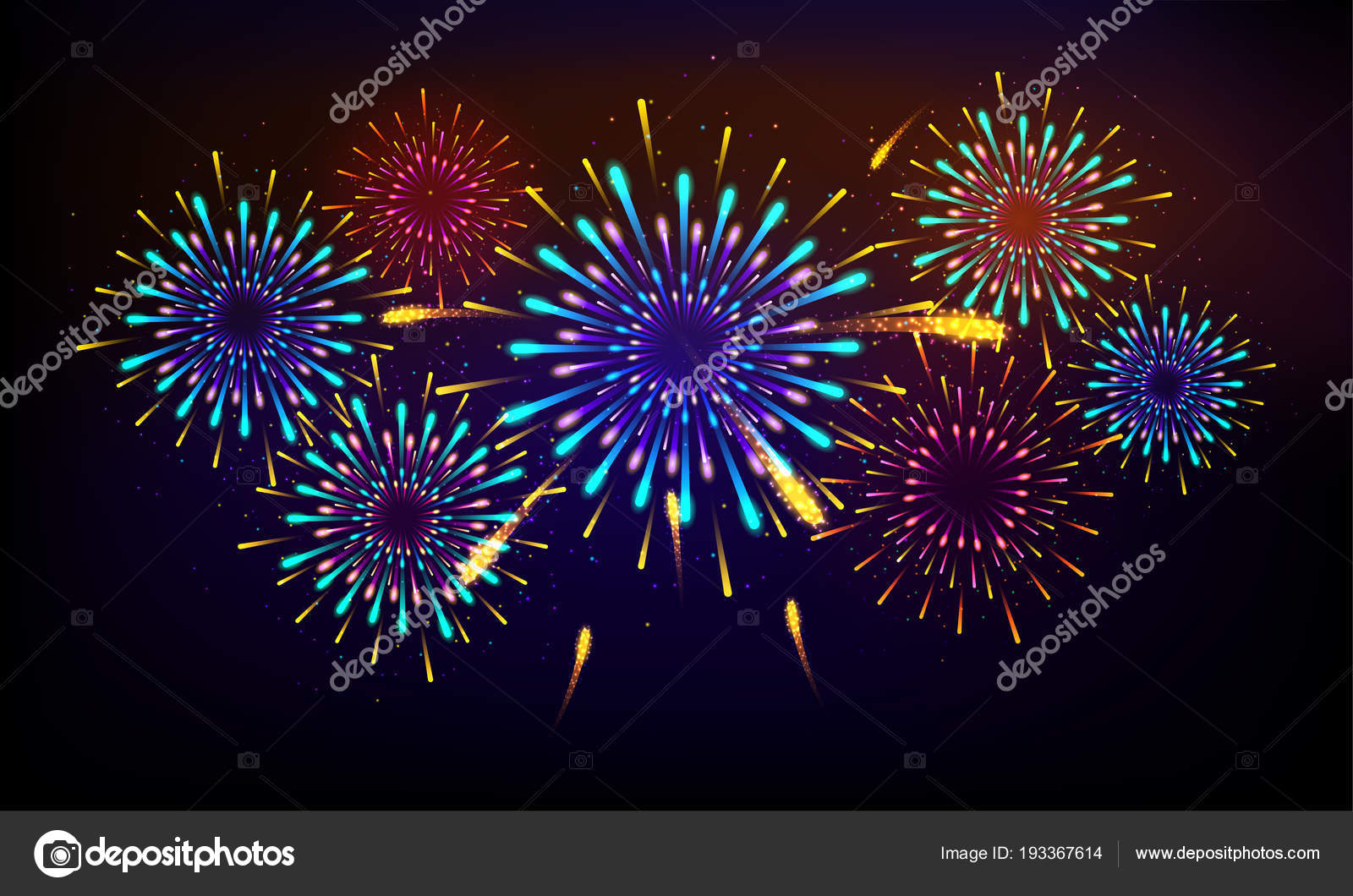 Colorful fireworks background. — Stock Vector © alliesinteract #193367614