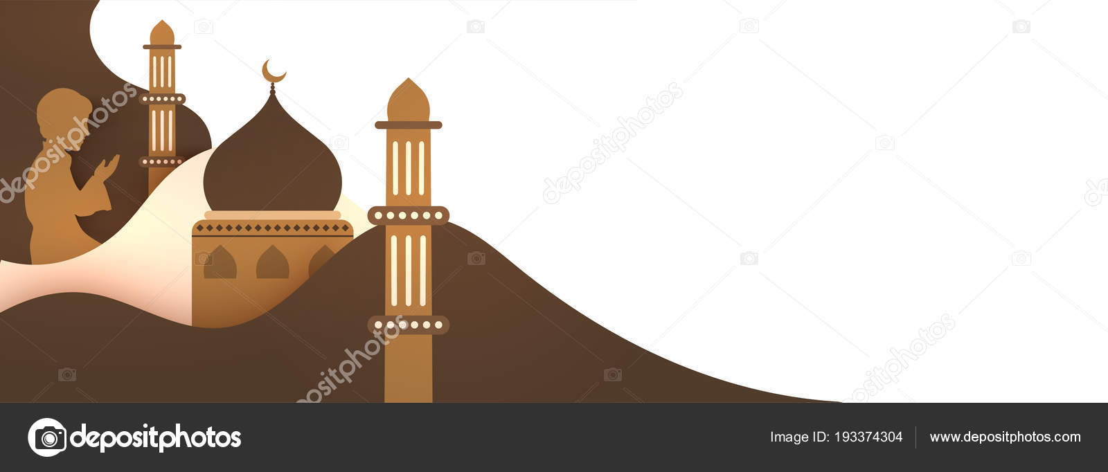 Web header or banner design with paper cut of a Islamic boy pray Stock ...