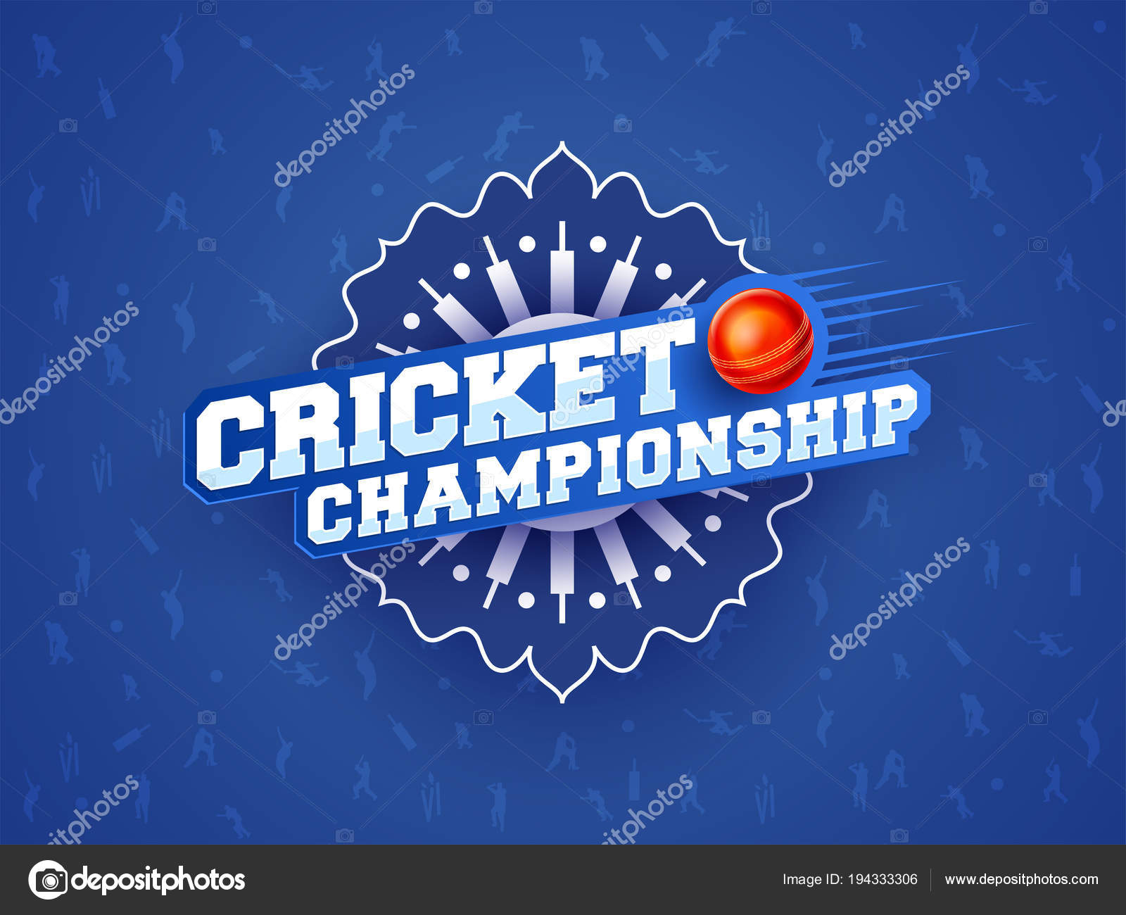 Cricket Championship Word Blue Abstract Background Stock Vector by ...