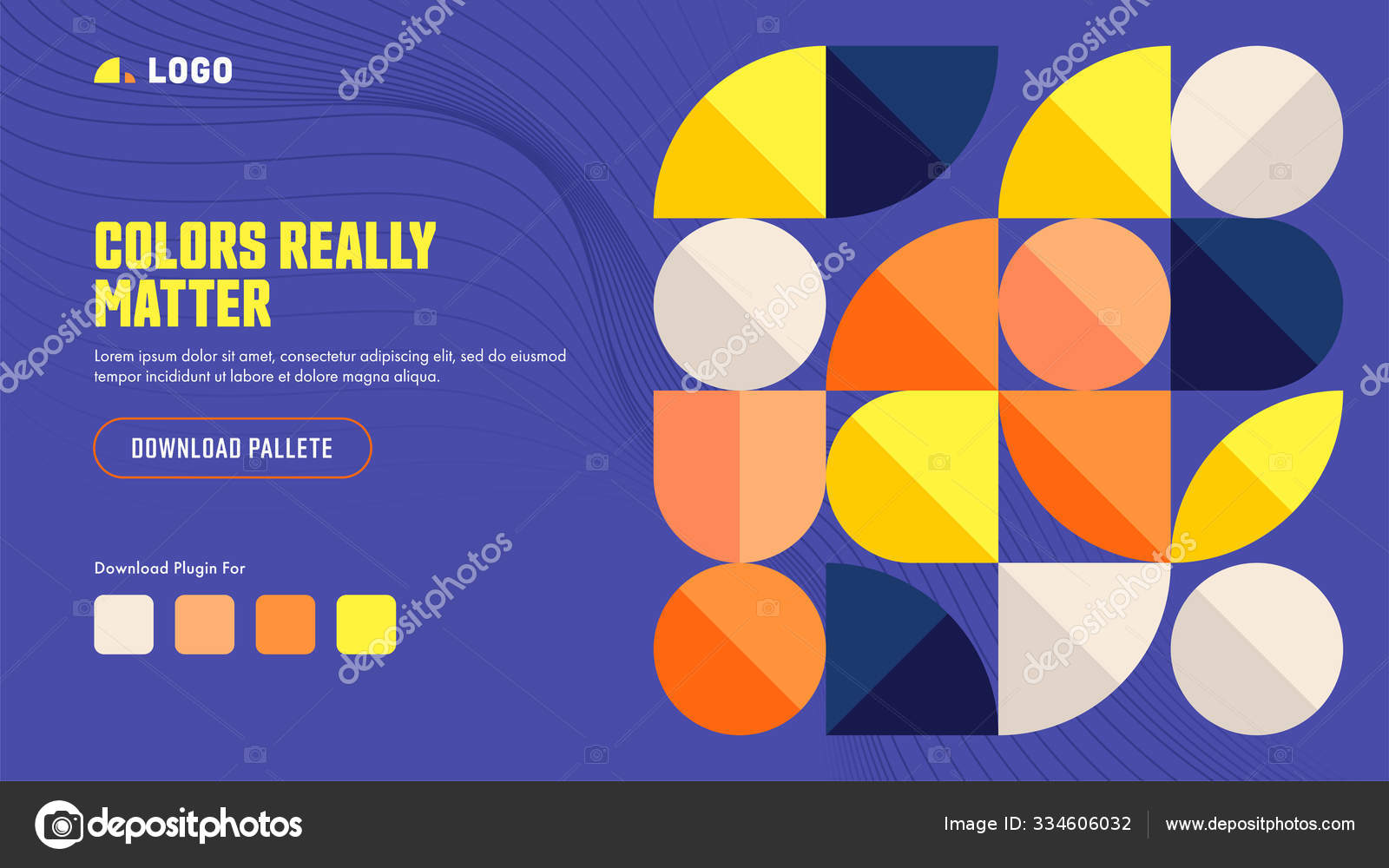 Colors Really Matter Landing Page Design with Colorful Geometric Stock ...