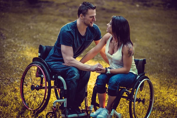Peaceful handicapped young couple - Stock Image - Everypixel